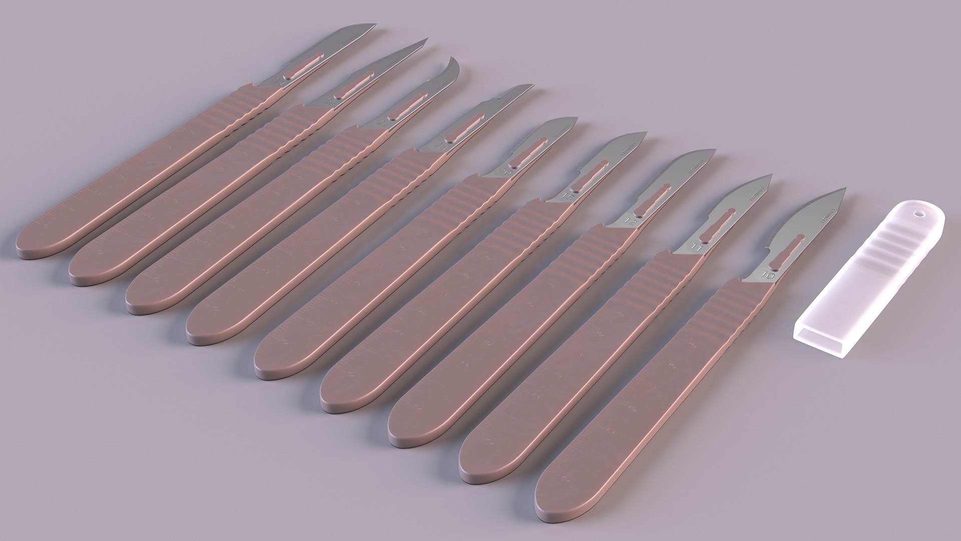 Sterile Scalpels with Plastic Handles Set 3D model - TurboSquid 1981805