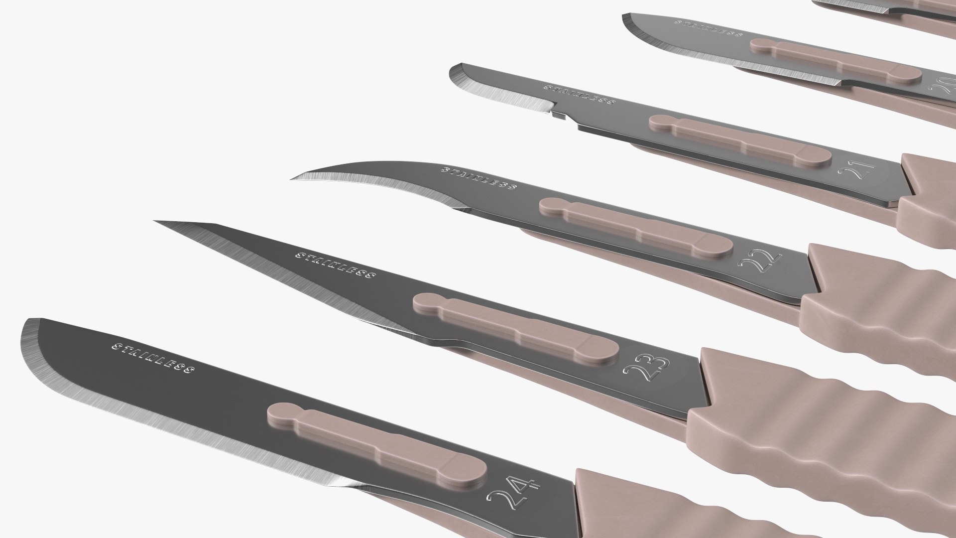 Sterile Scalpels with Plastic Handles Set 3D model - TurboSquid 1981805