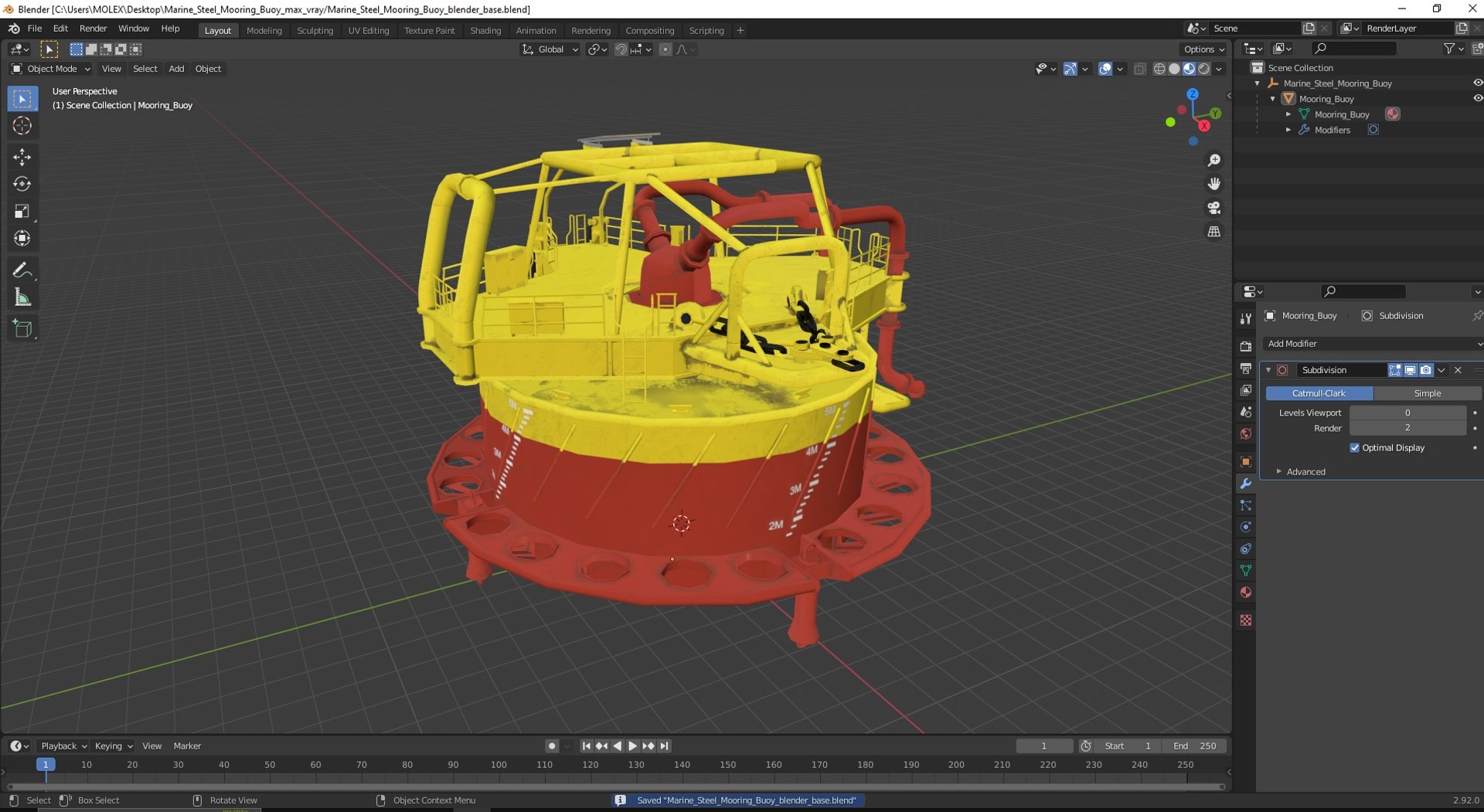 3D Model Marine Steel Mooring Buoy - TurboSquid 2121891
