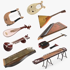 Bundle And Low Poly Zither 3D Models For Download | TurboSquid