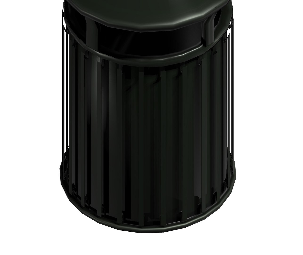3D Model Black Circular Cage Type Trash Can With Tap Cover - TurboSquid ...