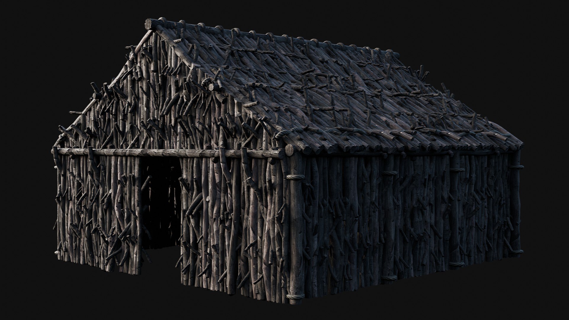 3D Model PRIMITIVE STICK HUTS SHELTER COTTAGE HOUSE PRIMAL COLLECTION ...