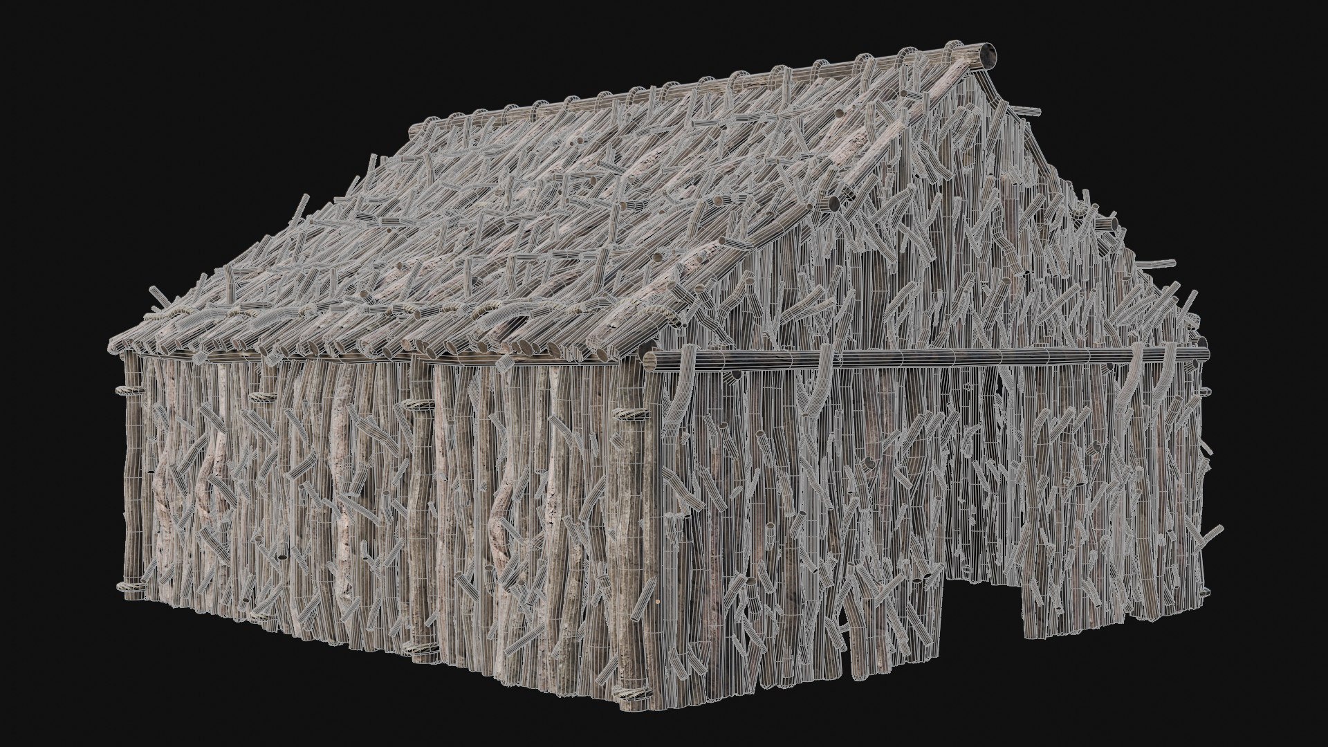 3D Model PRIMITIVE STICK HUTS SHELTER COTTAGE HOUSE PRIMAL COLLECTION ...