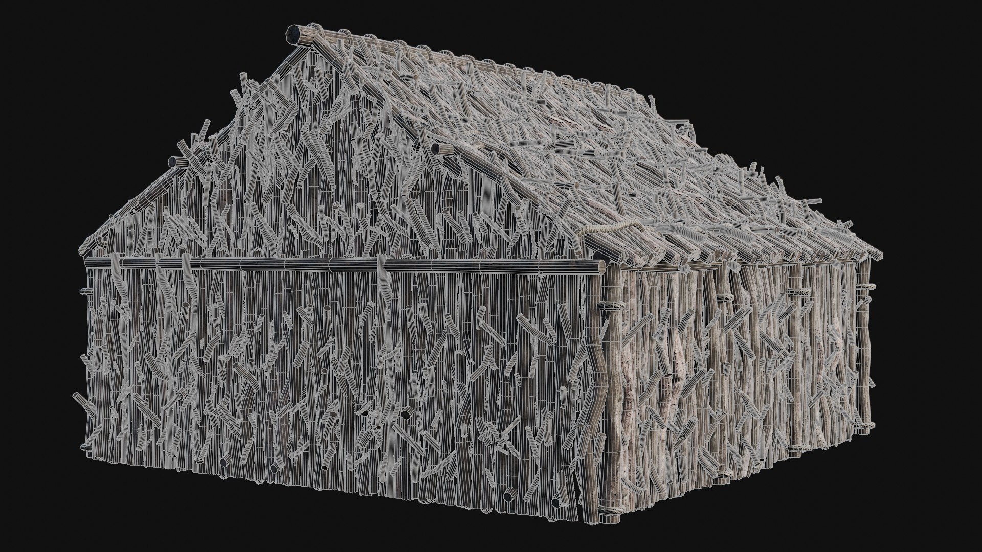 3D Model PRIMITIVE STICK HUTS SHELTER COTTAGE HOUSE PRIMAL COLLECTION ...
