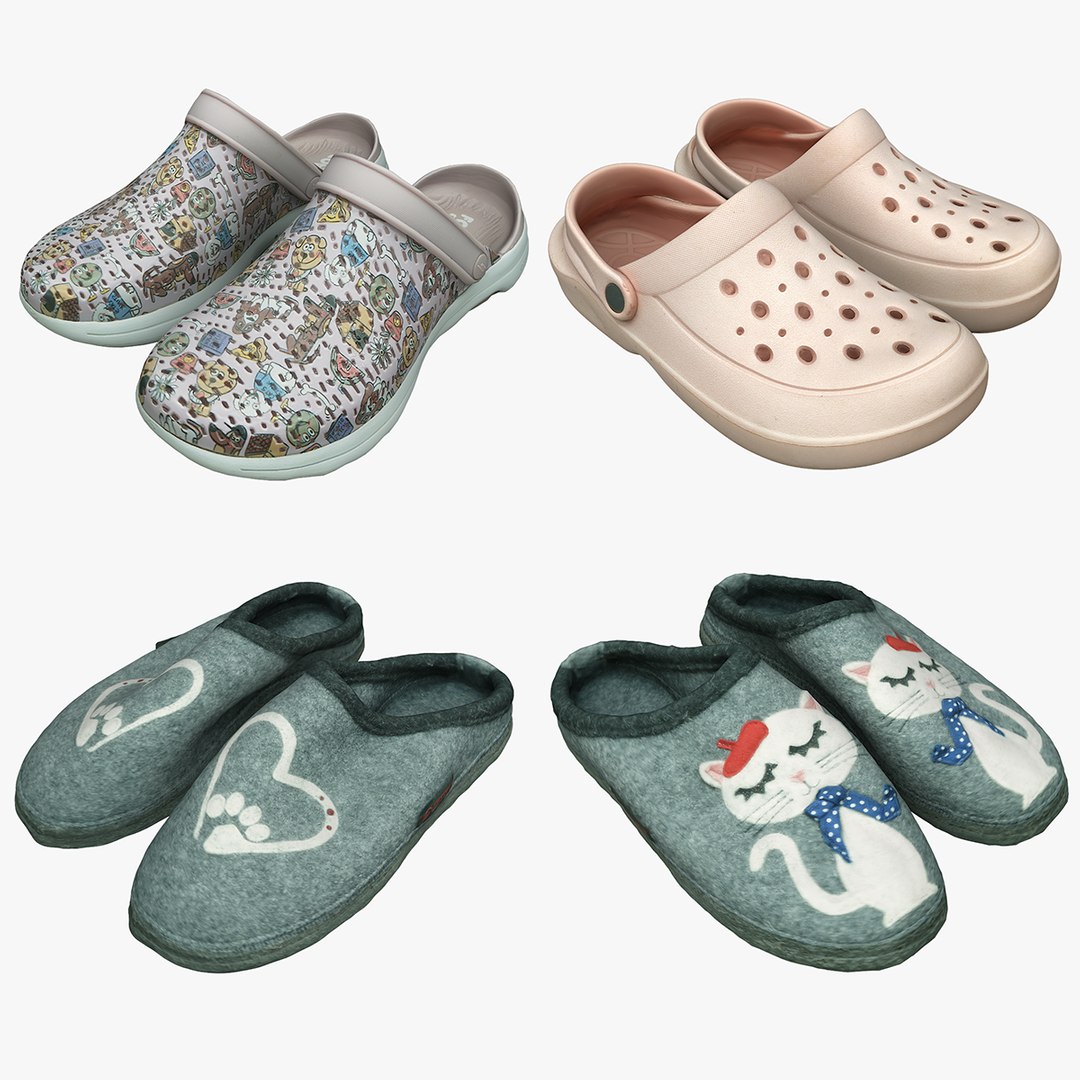 Shoe Collection 38 Slippers 3D Model - TurboSquid 2068032