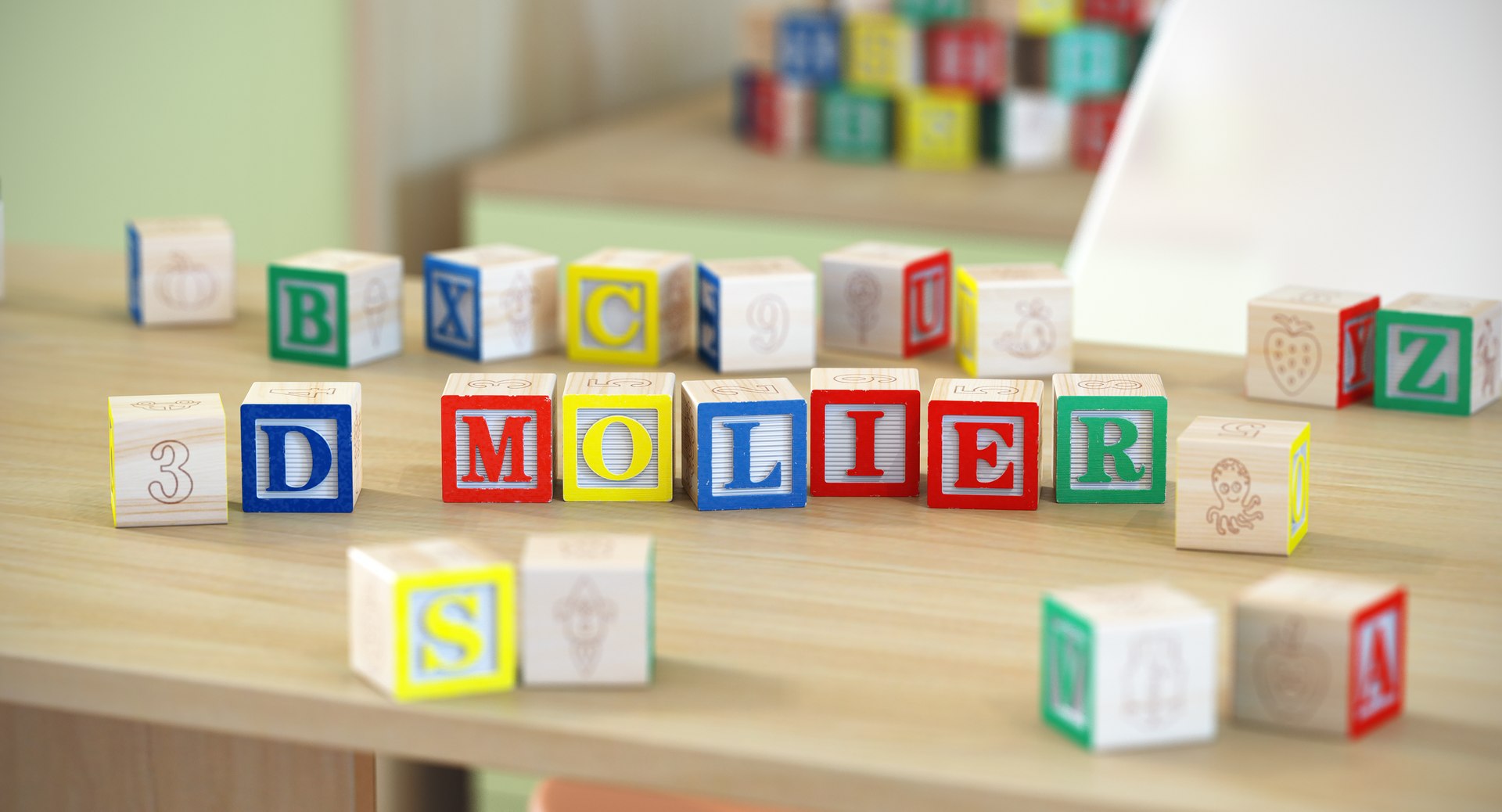 Baby Alphabet Wooden Blocks Letters 3D - TurboSquid 1341297