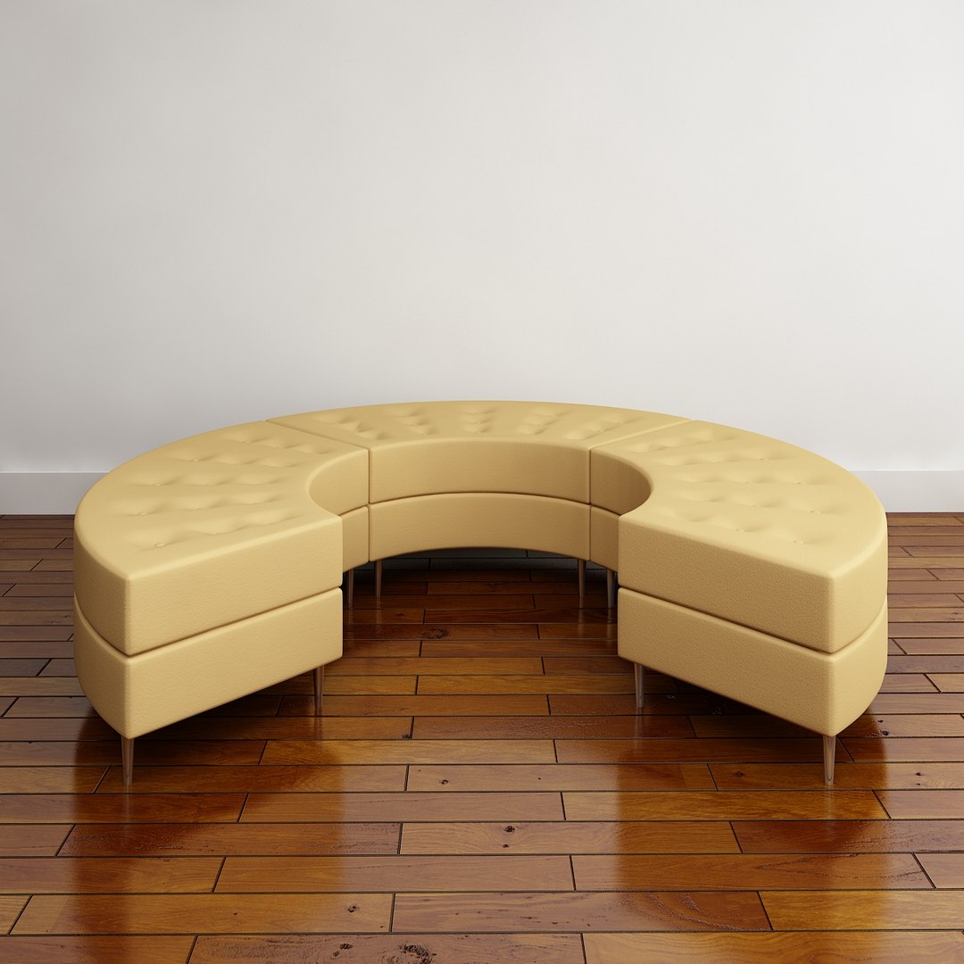 Curved Modular Seating Chairs 3d 3ds