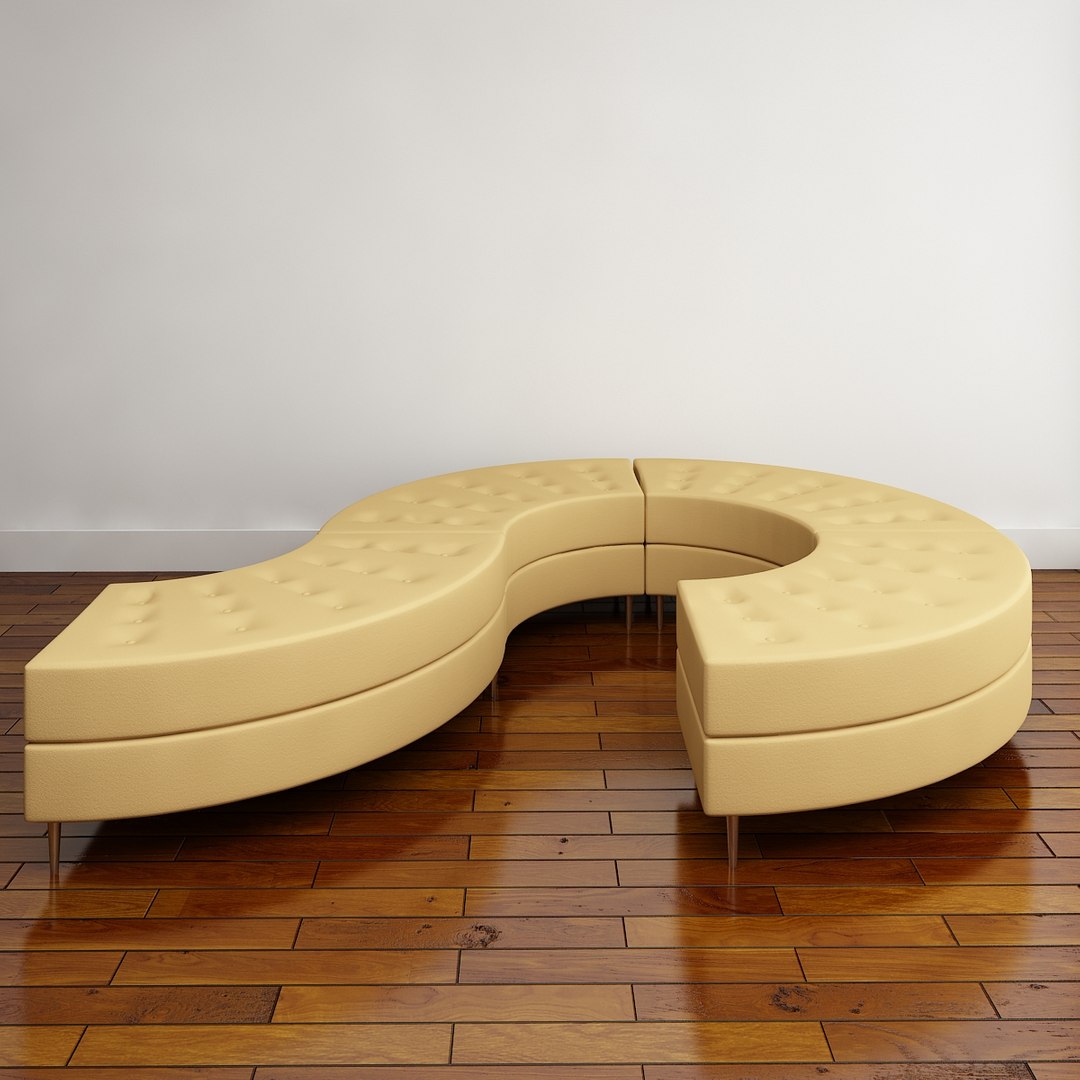 Curved Modular Seating Chairs 3d 3ds
