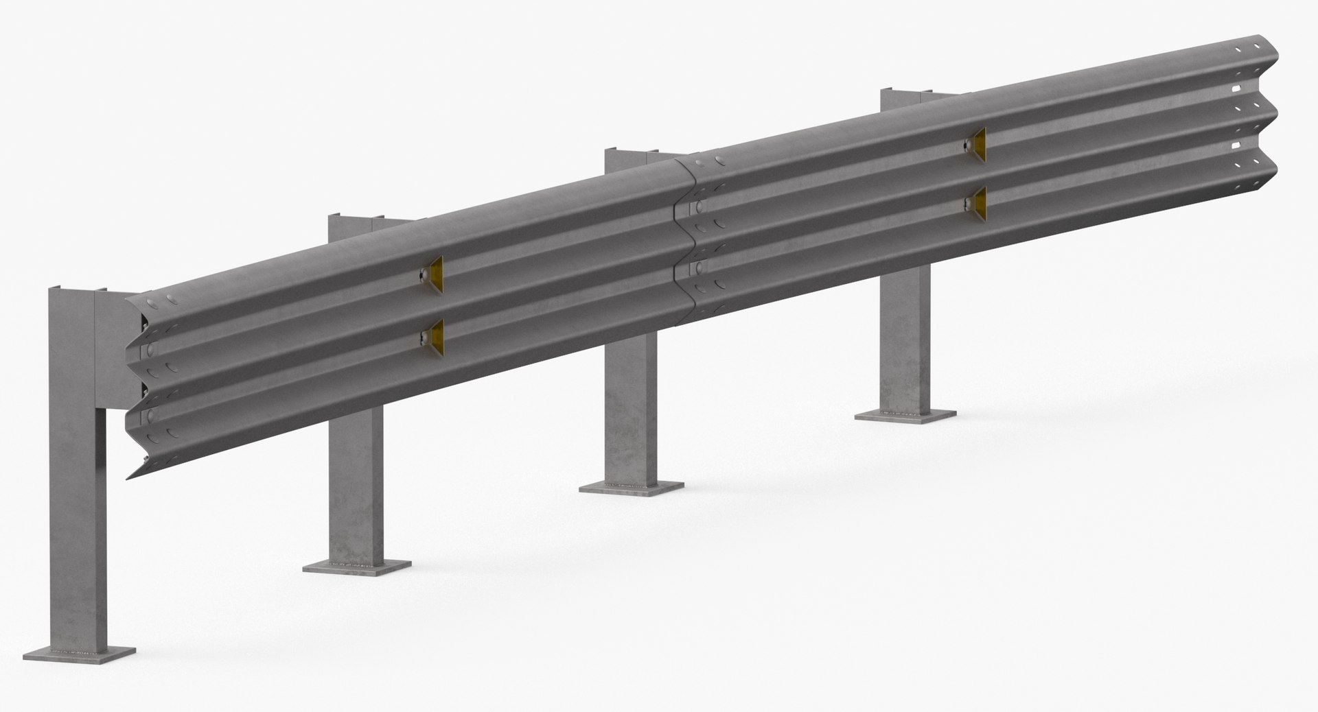 Guardrail Thrie Beam Curved L 50m Single model - TurboSquid 1915700