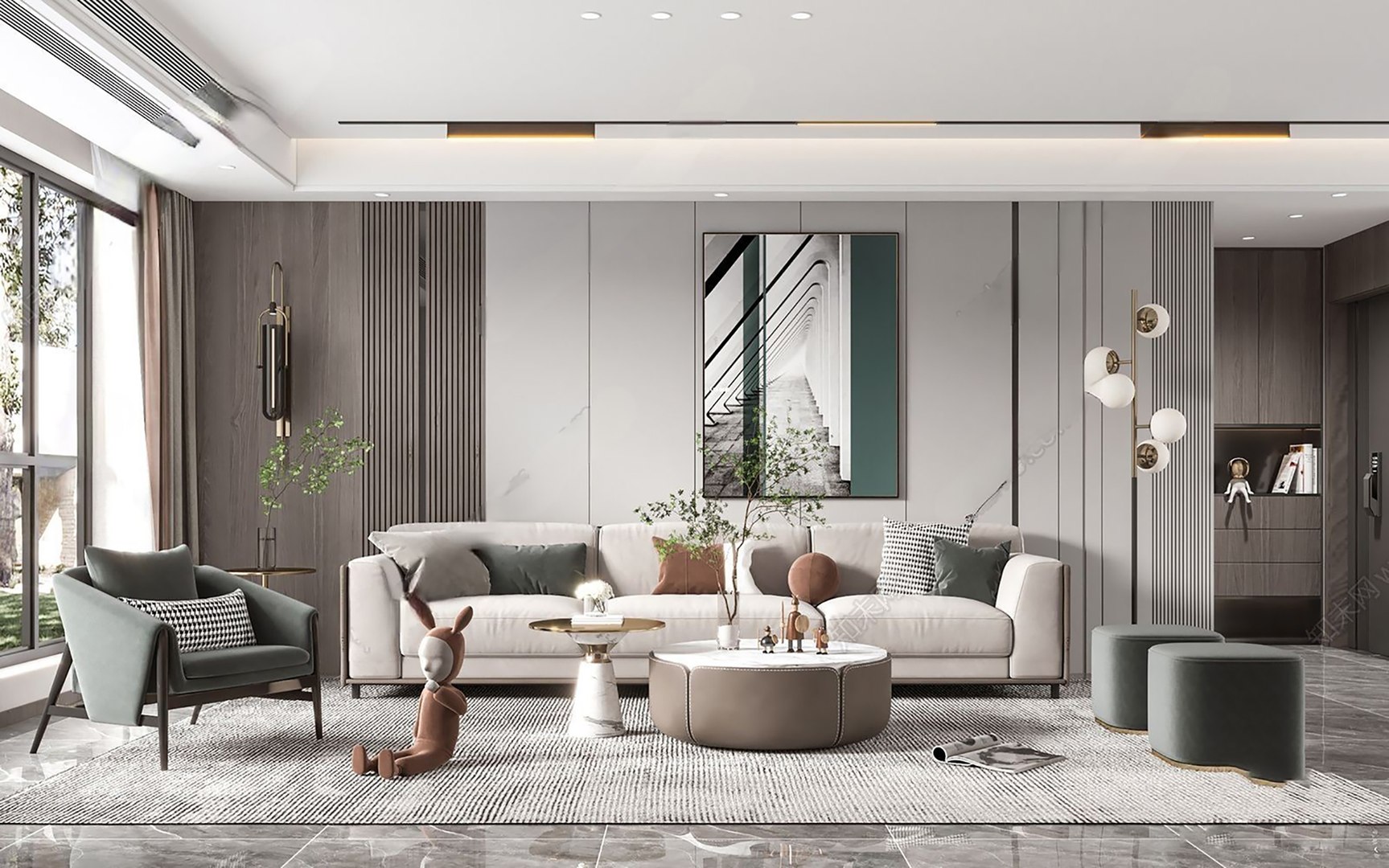 modelo 3d Contemporary living room design 3D model SU-I-202206-0017 ...