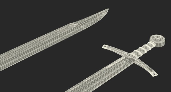 3d model european falchion sword