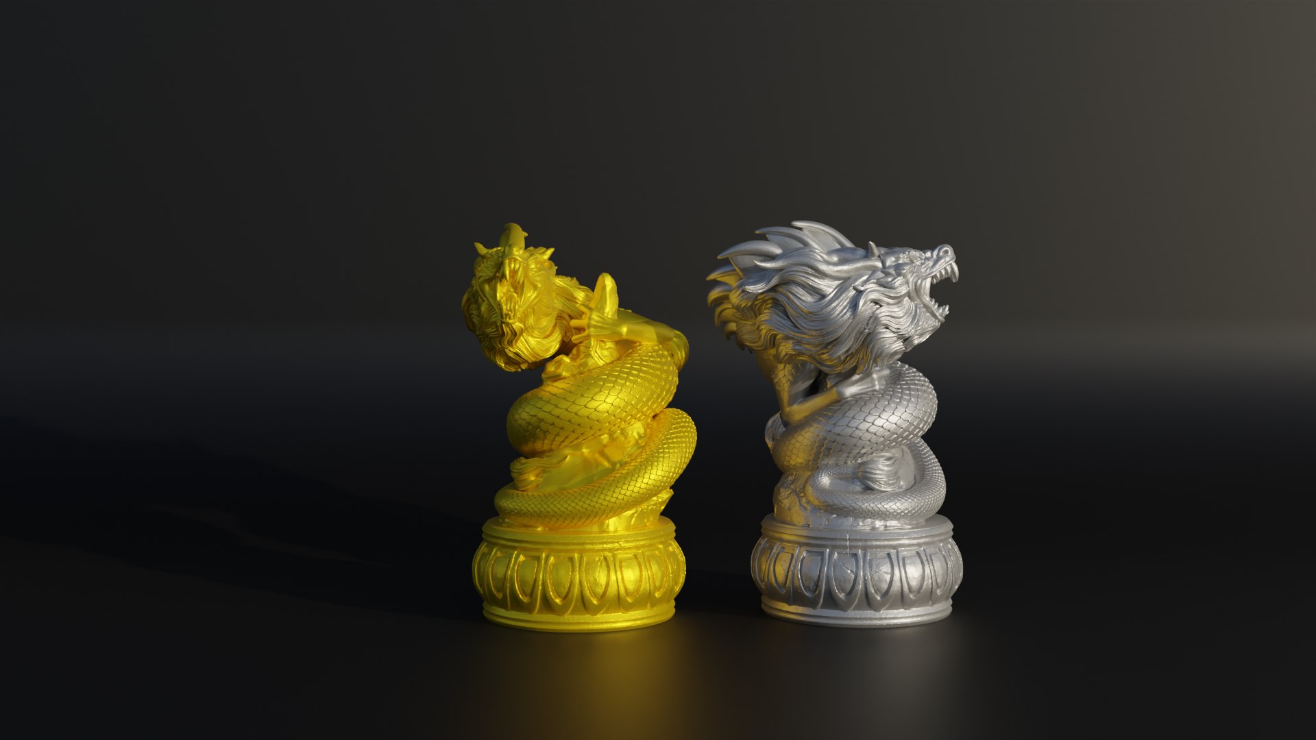 Epic Dragon Chess Set With 6 Different Model 3D Print Model 3D Model ...
