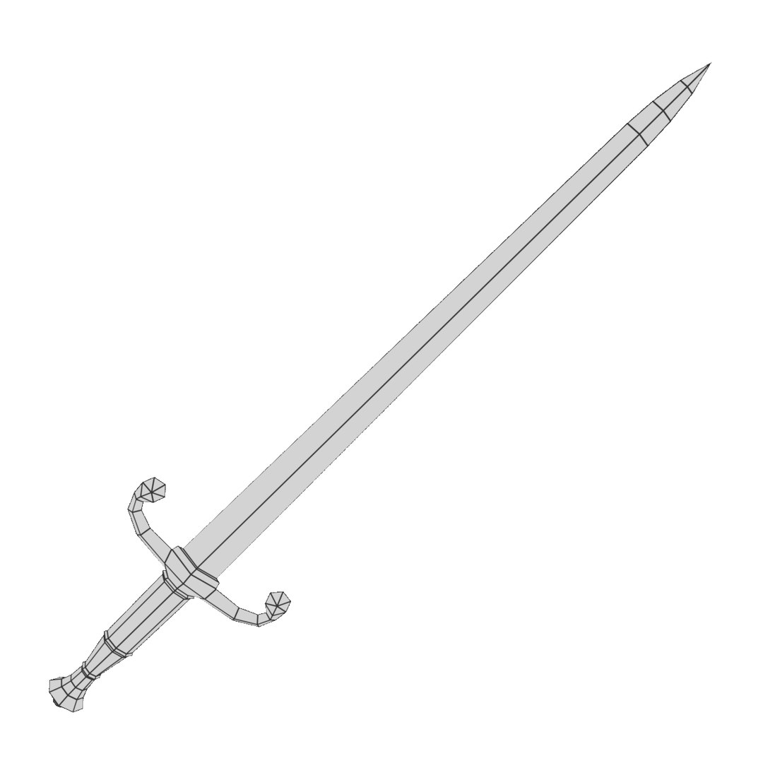 stylized long sword 3d 3ds