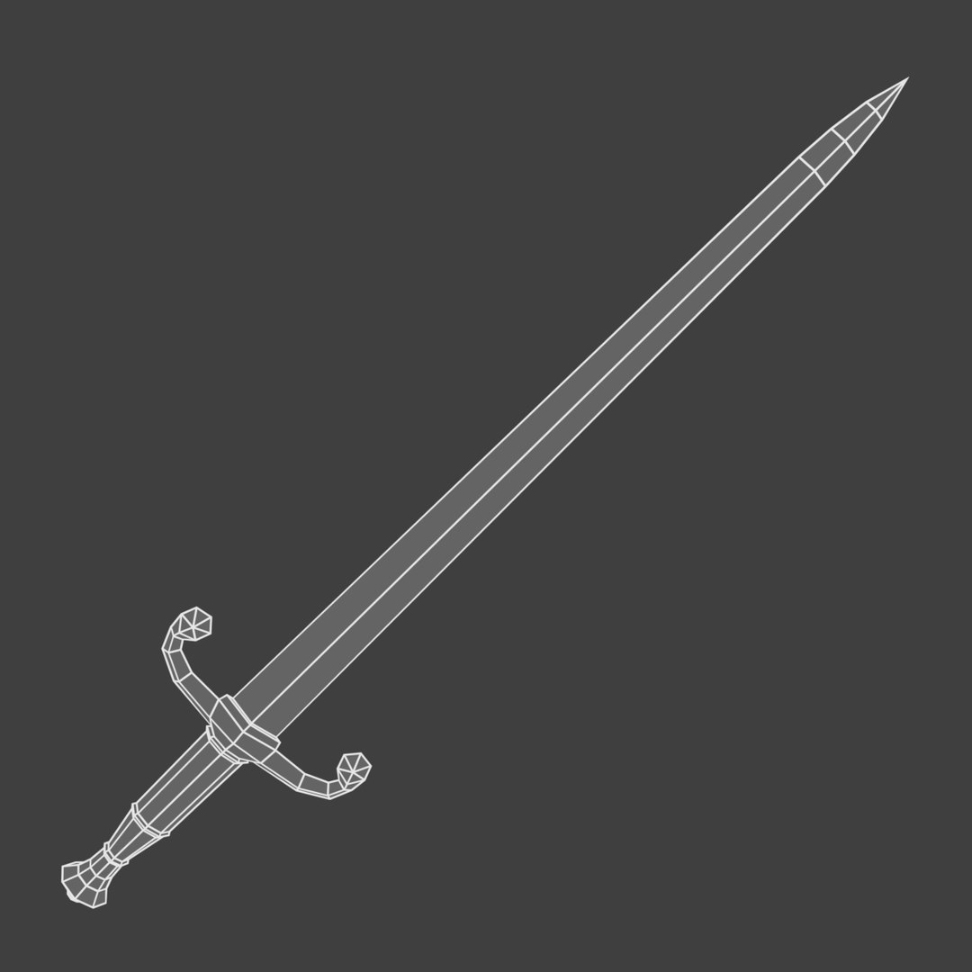 stylized long sword 3d 3ds
