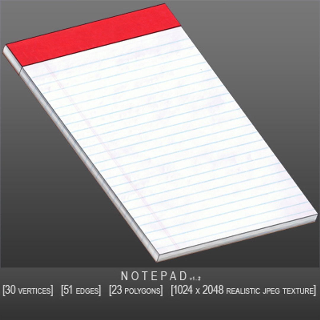3d notepad lined paper
