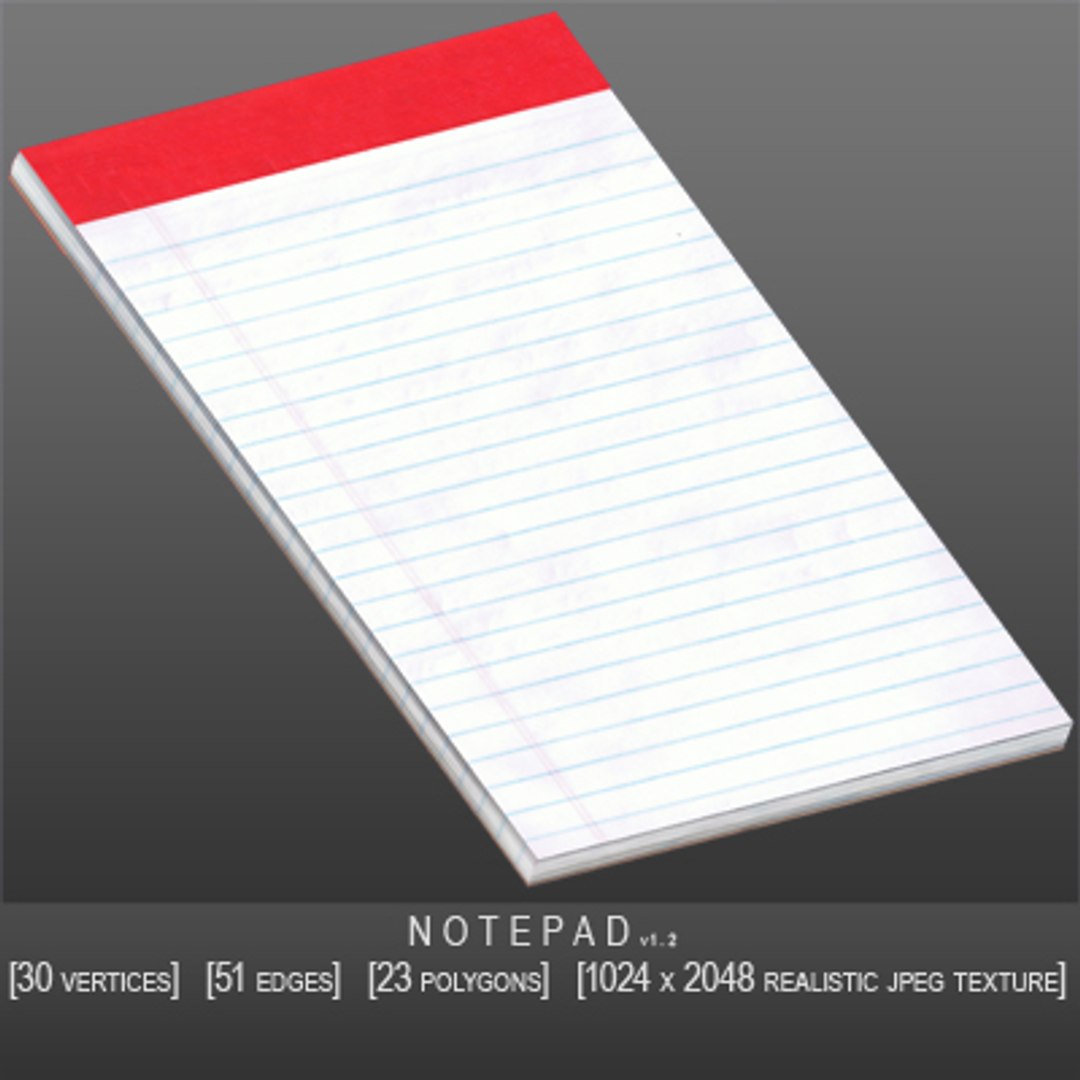 3d notepad lined paper