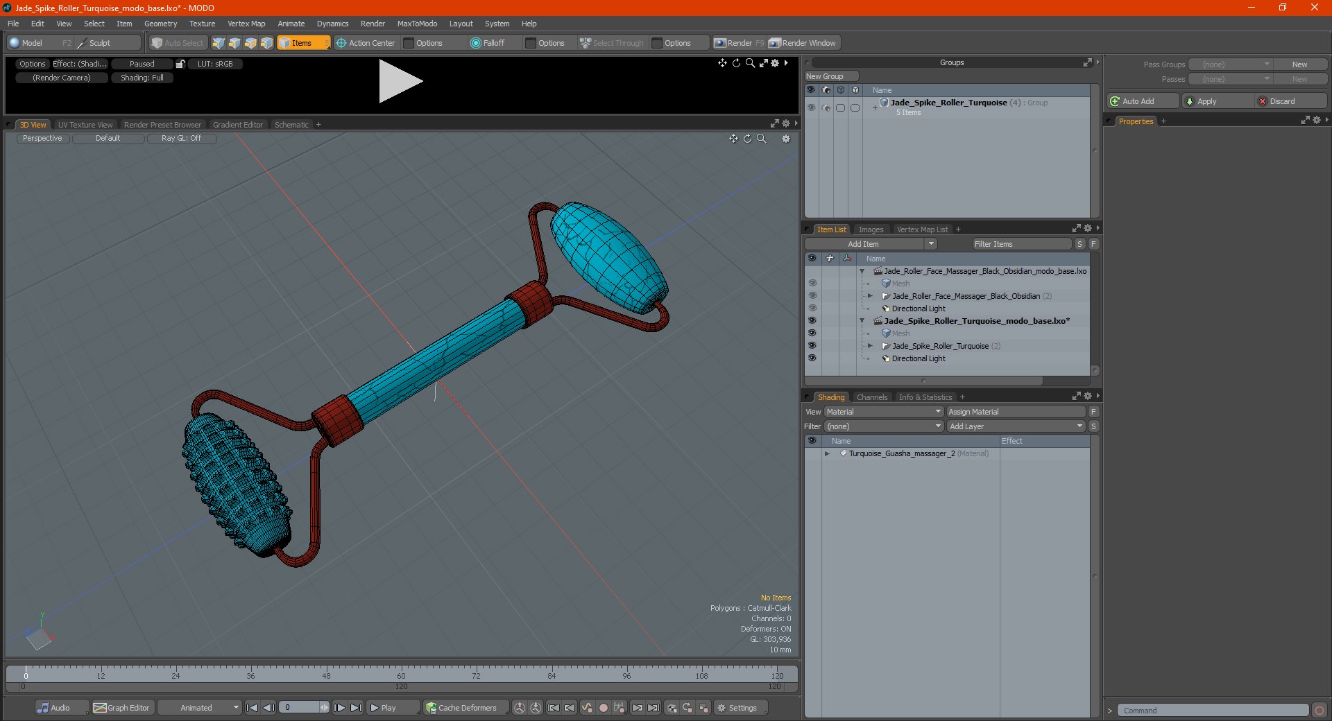 3D Jade Spike Roller Turquoise - TurboSquid 1771720