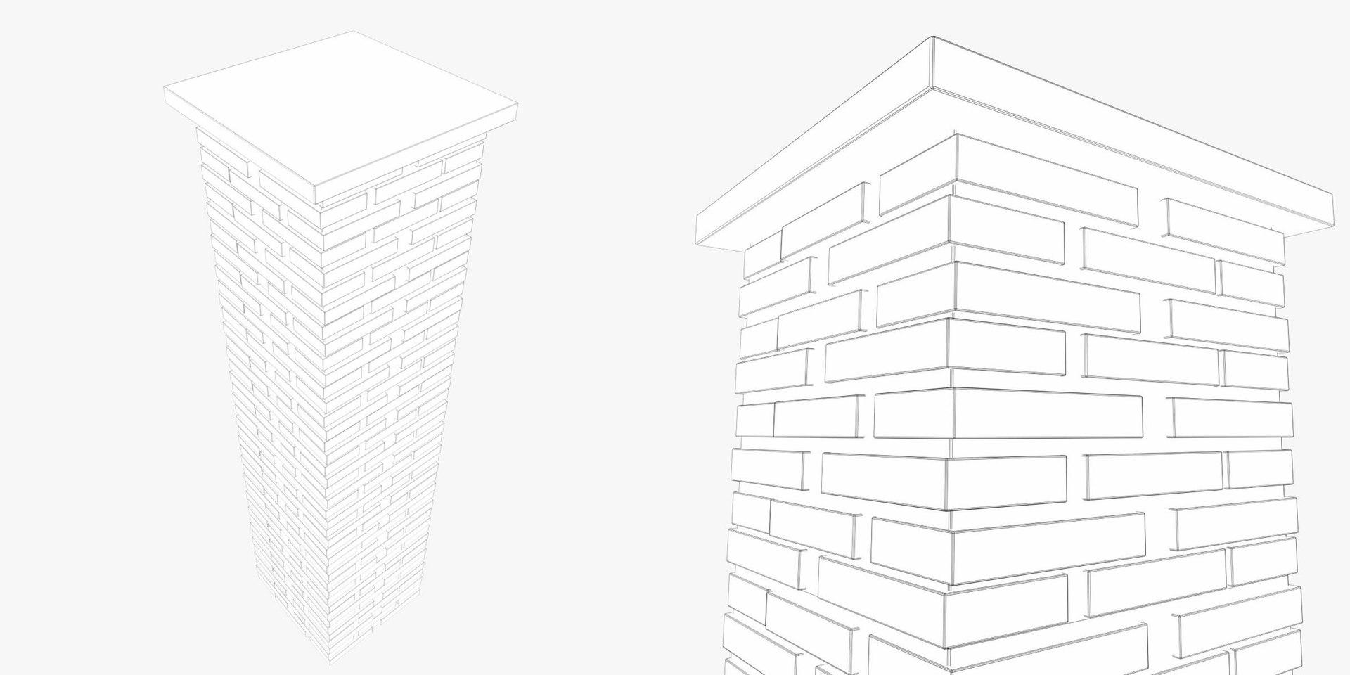 3D Brick Pillar Model - TurboSquid 1719239