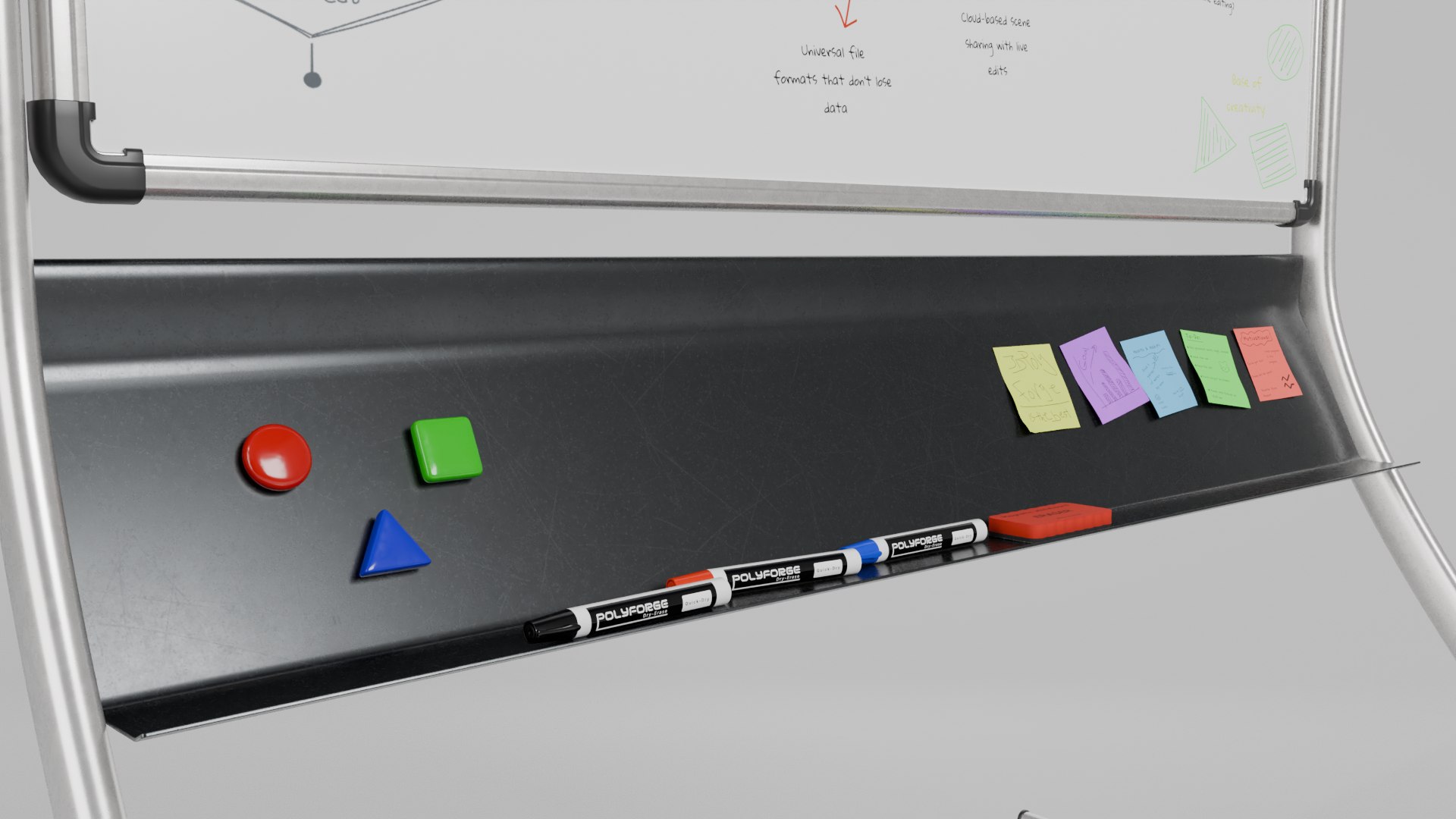 3D Customizable Double-Sided Metal Whiteboard Square Writing Board ...