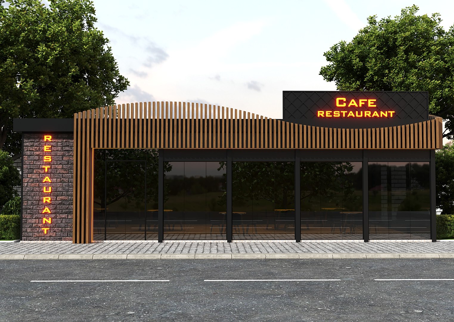 3D Cafe Restaurant 01 Model - TurboSquid 2306446