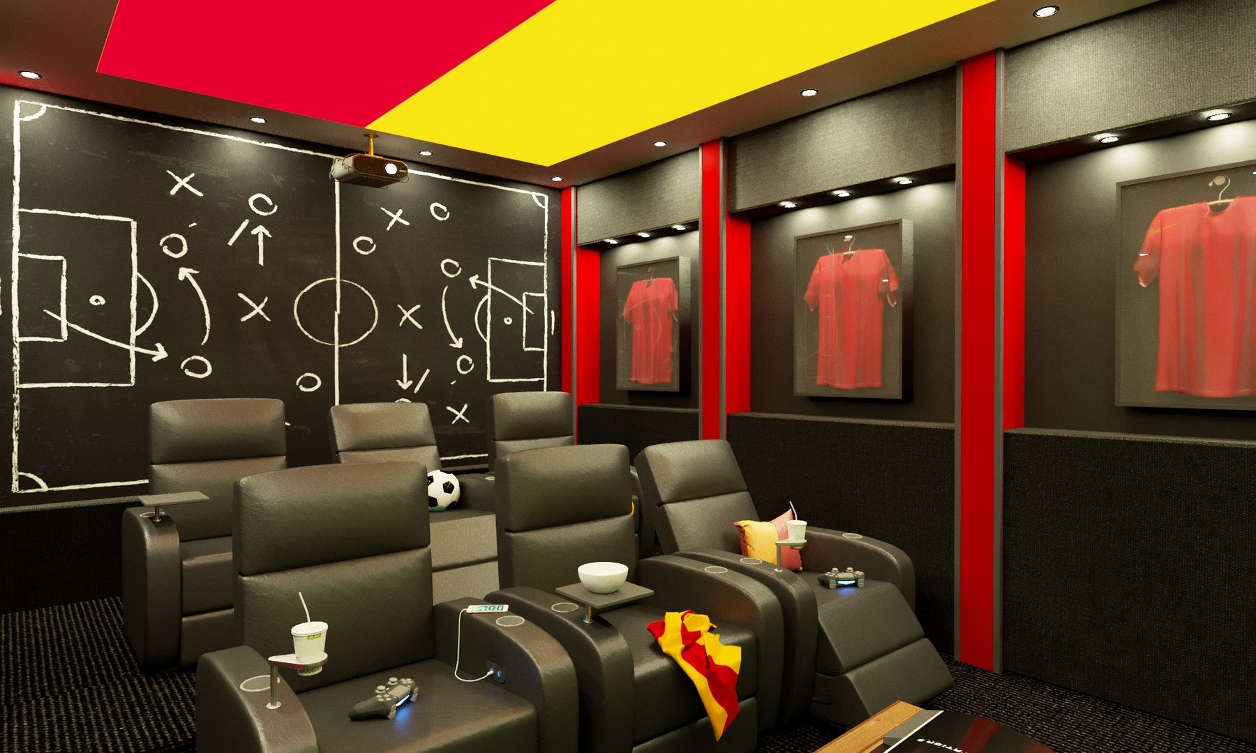 Home Cinema Football Team Concept 3D - TurboSquid 1754811