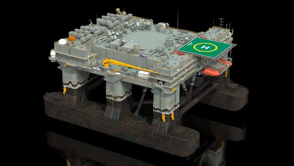 3D model Self Propelled Twin Hulled Semi Submersible Platform ...