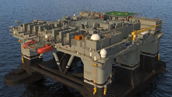 3D model Self Propelled Twin Hulled Semi Submersible Platform ...