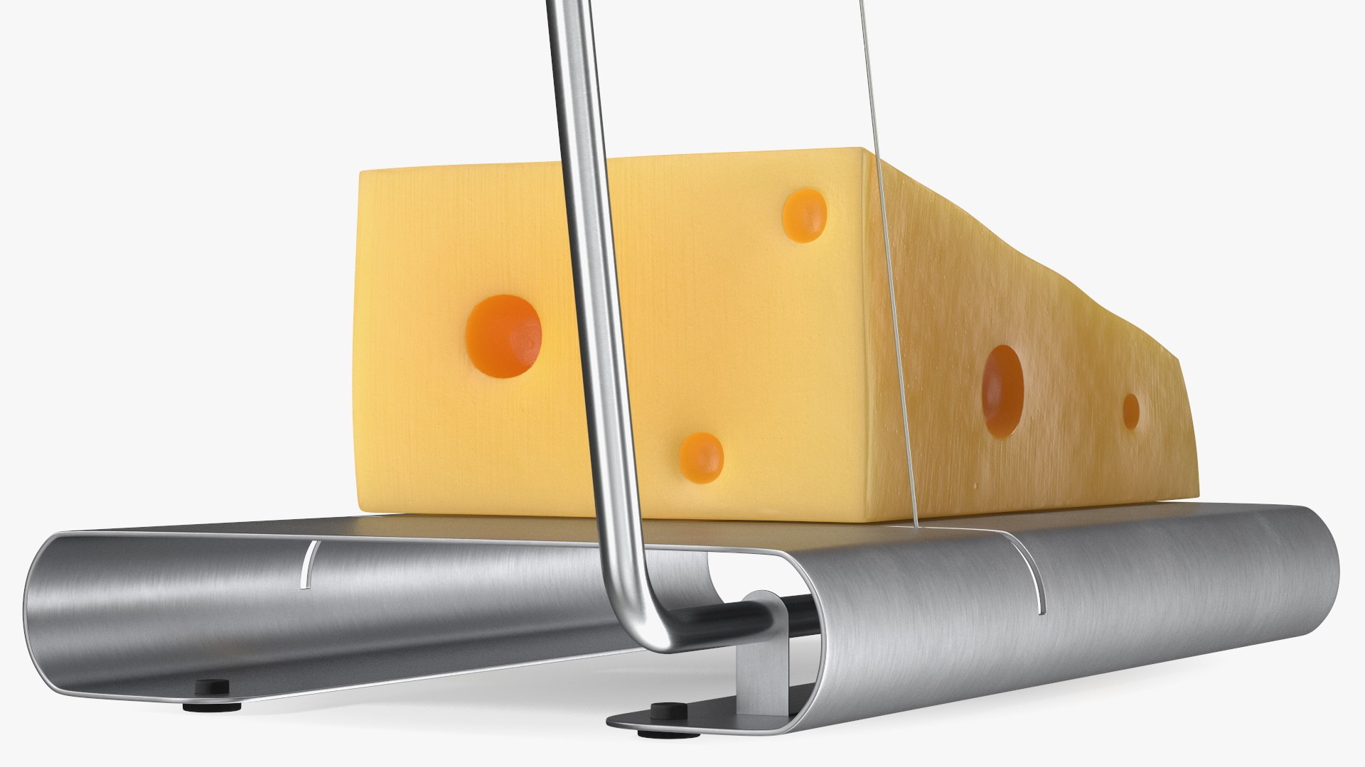 3D Steel Cheese Slicer With Cheese Wedge Model - TurboSquid 2097778