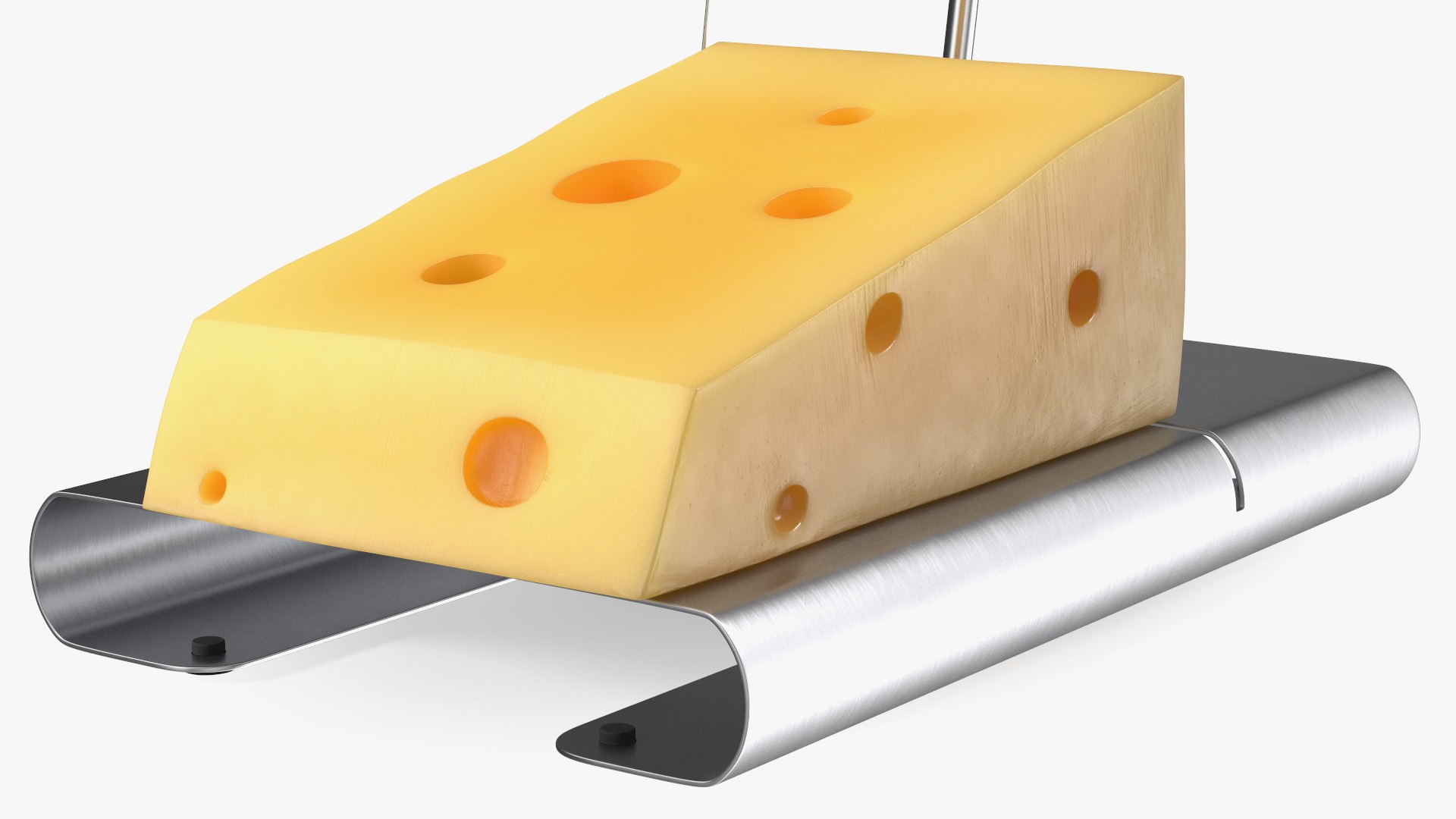 3D Steel Cheese Slicer With Cheese Wedge Model - TurboSquid 2097778