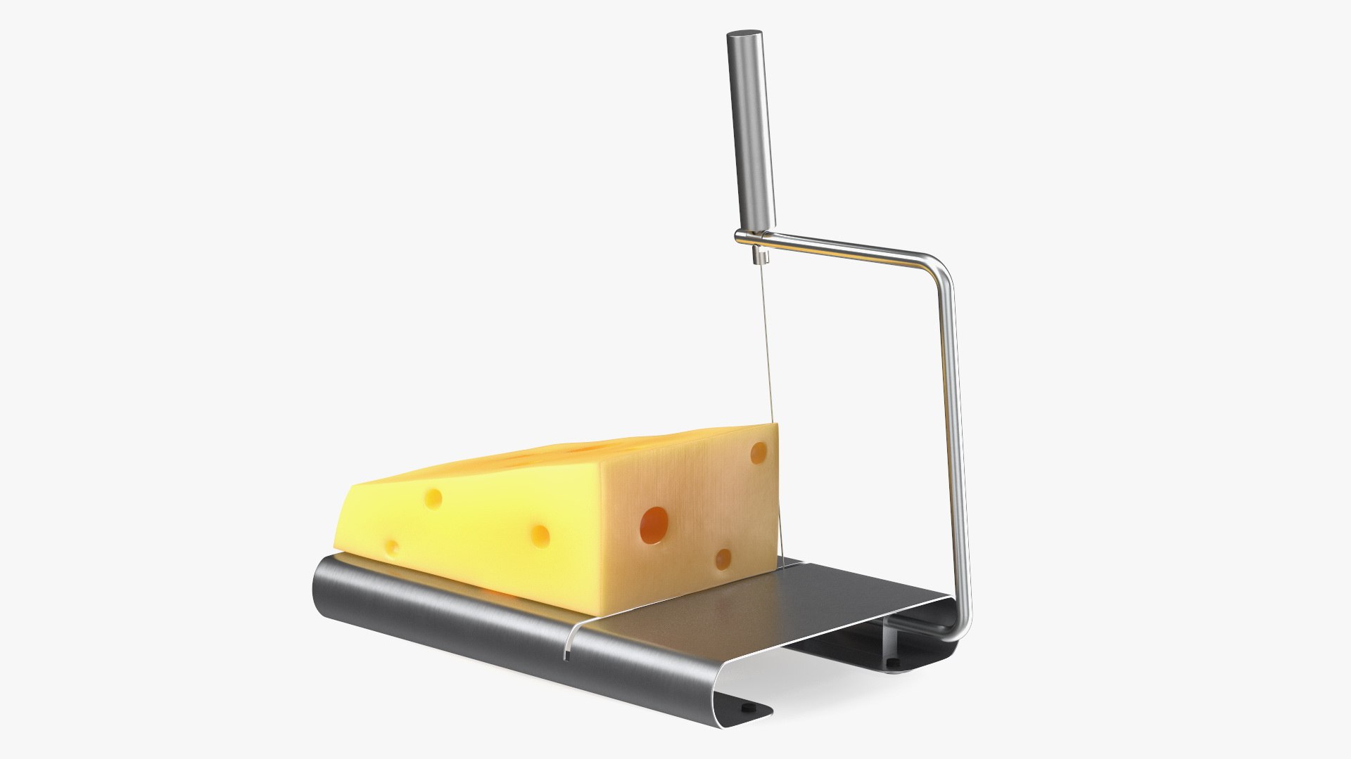 3D Steel Cheese Slicer With Cheese Wedge Model - TurboSquid 2097778