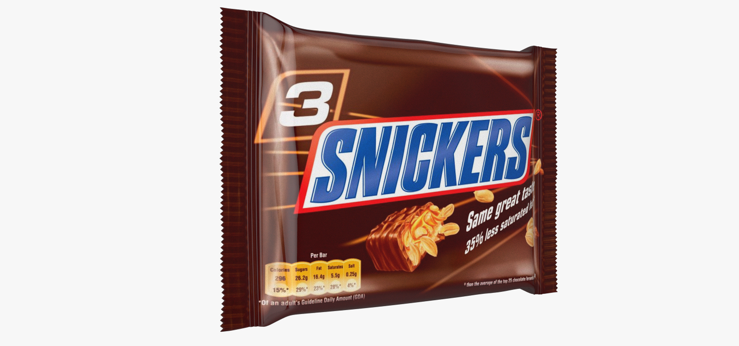 chocolate snickers 3d max
