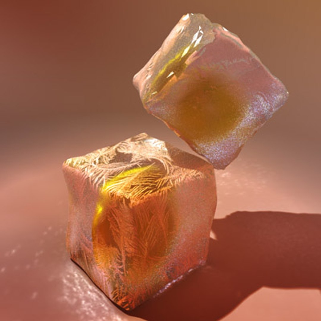 3d Lemon Slice Ice Cubes Model