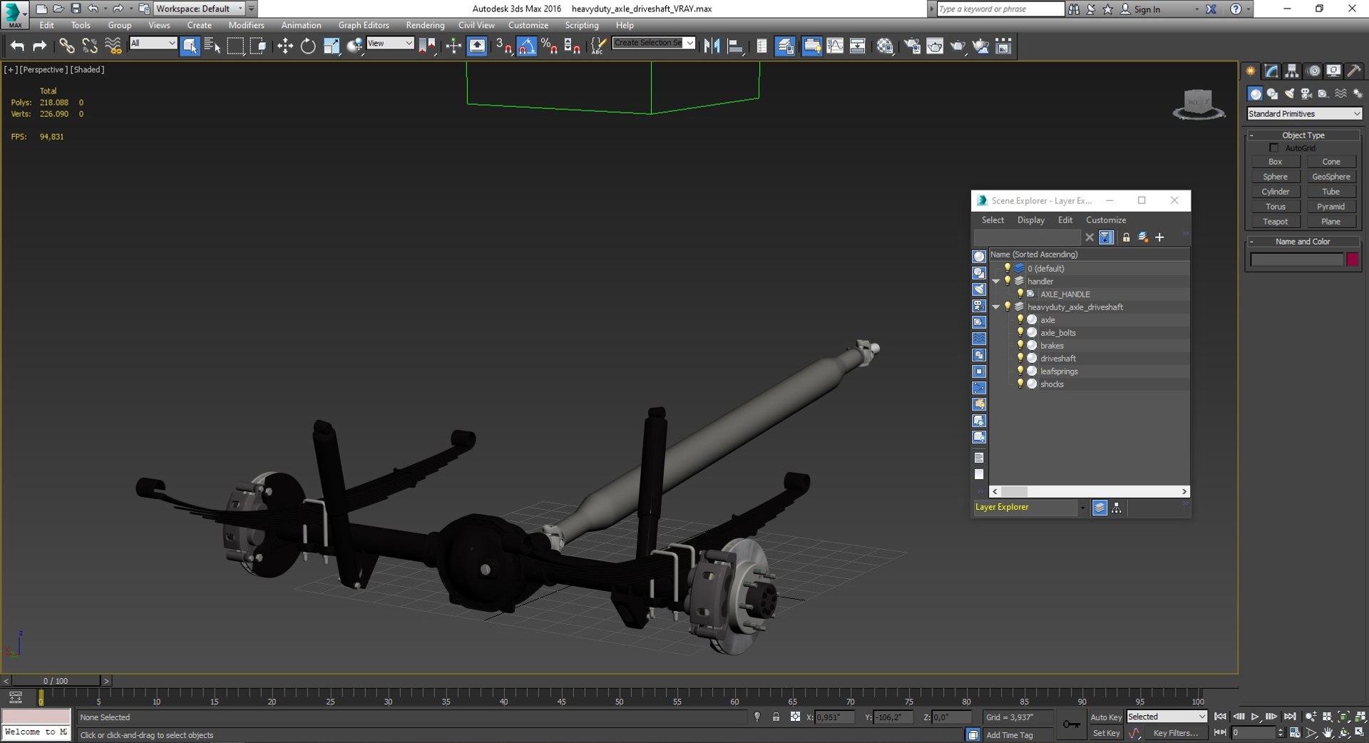 Heavy Duty Axle Driveshaft 3D Model - TurboSquid 1653071