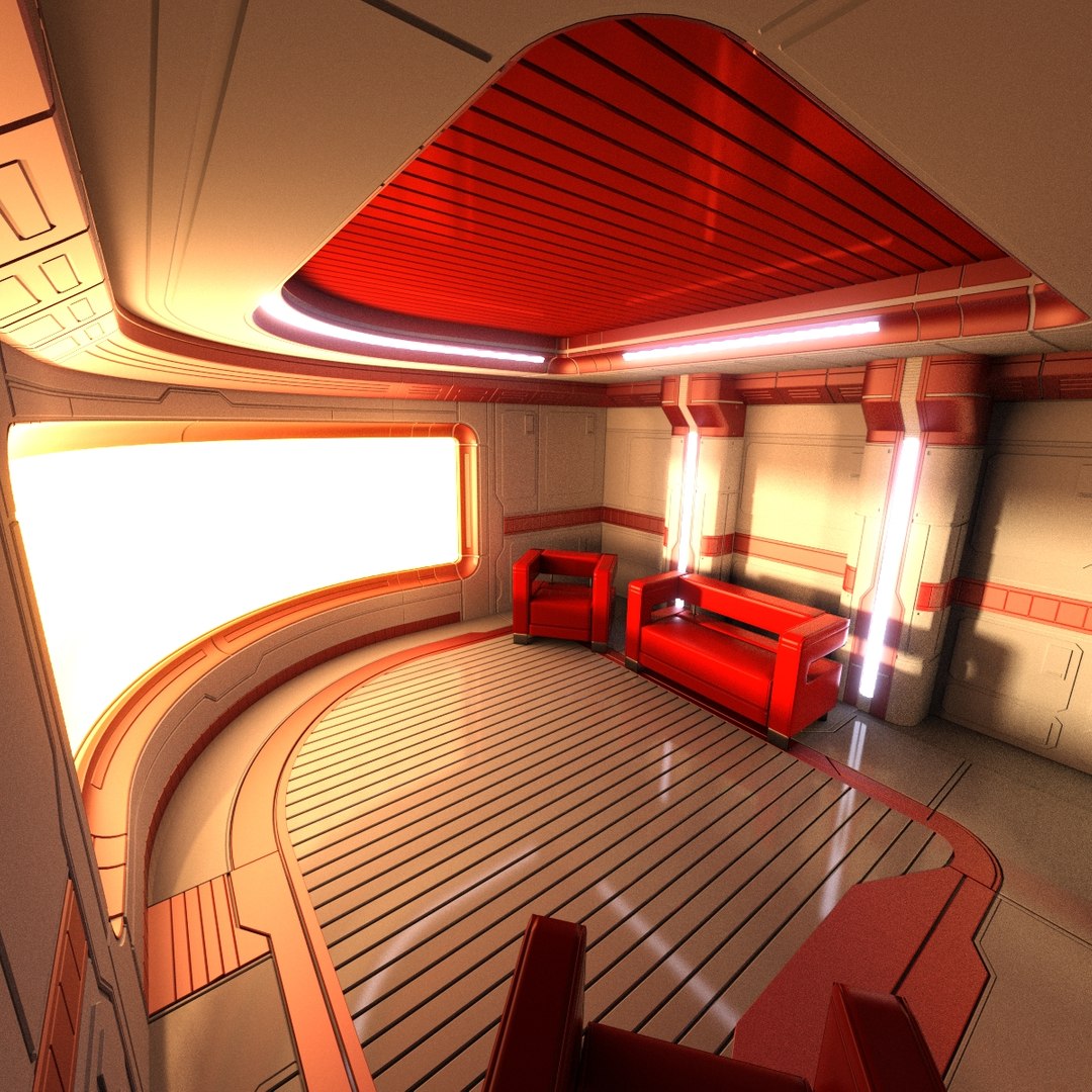 science fiction interior scene 3ds