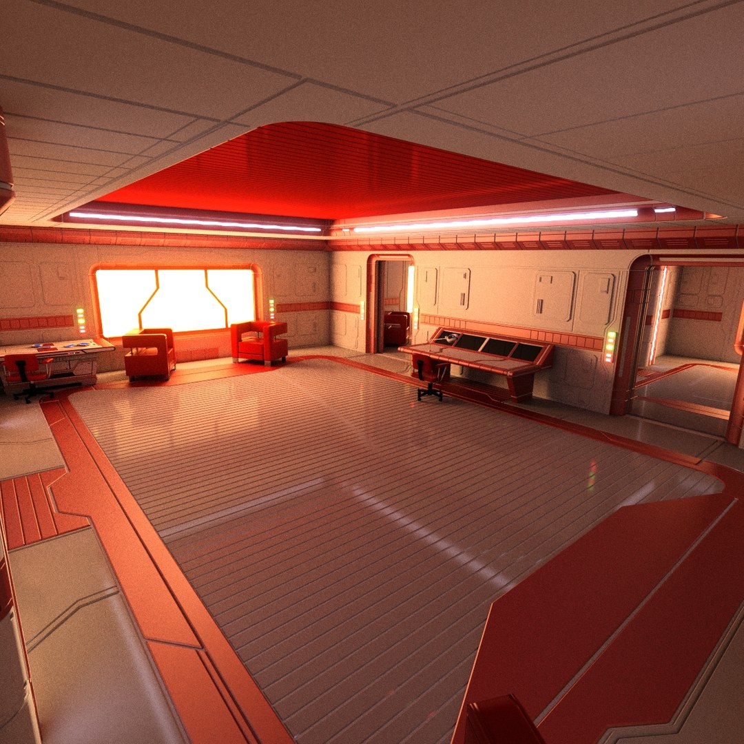 science fiction interior scene 3ds