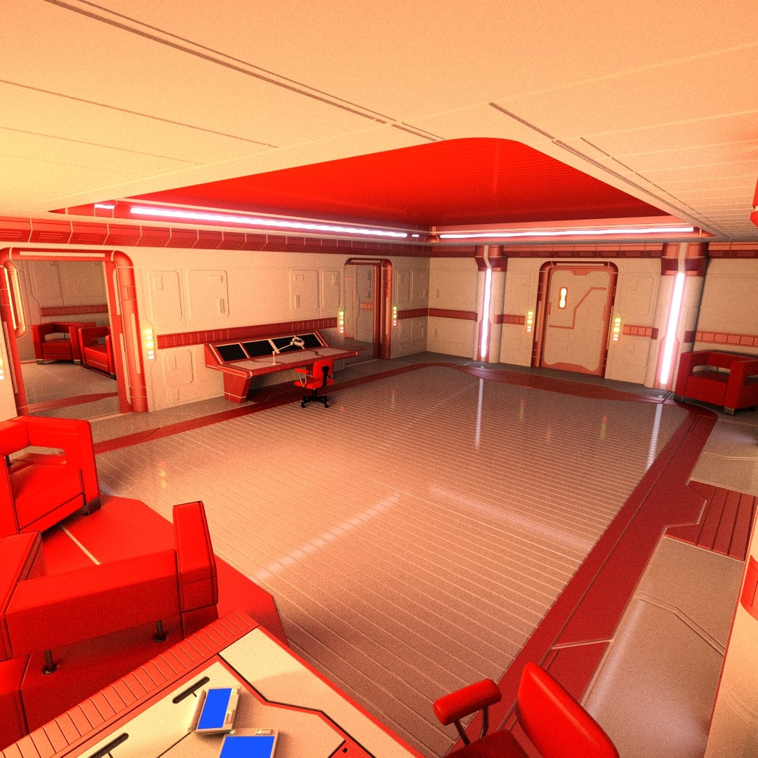 science fiction interior scene 3ds