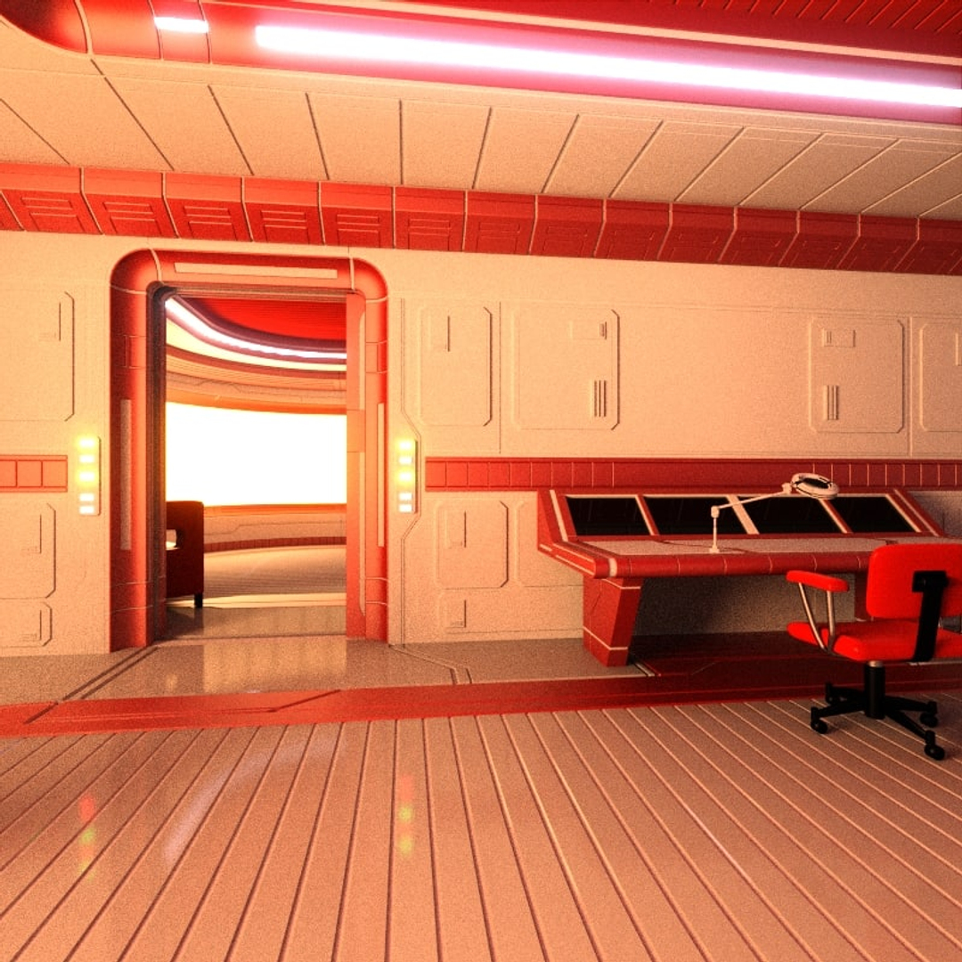 science fiction interior scene 3ds
