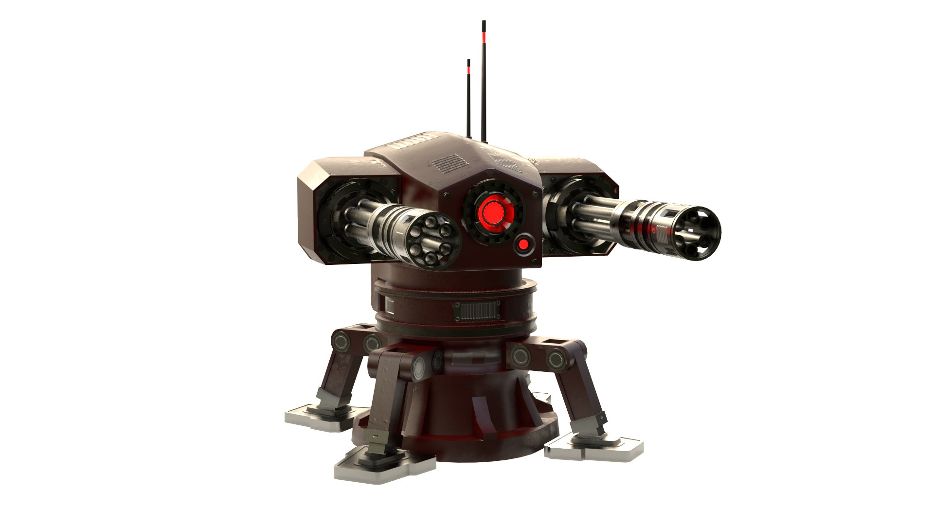 3D Sci-Fi Turret Gun Model - TurboSquid 2008692