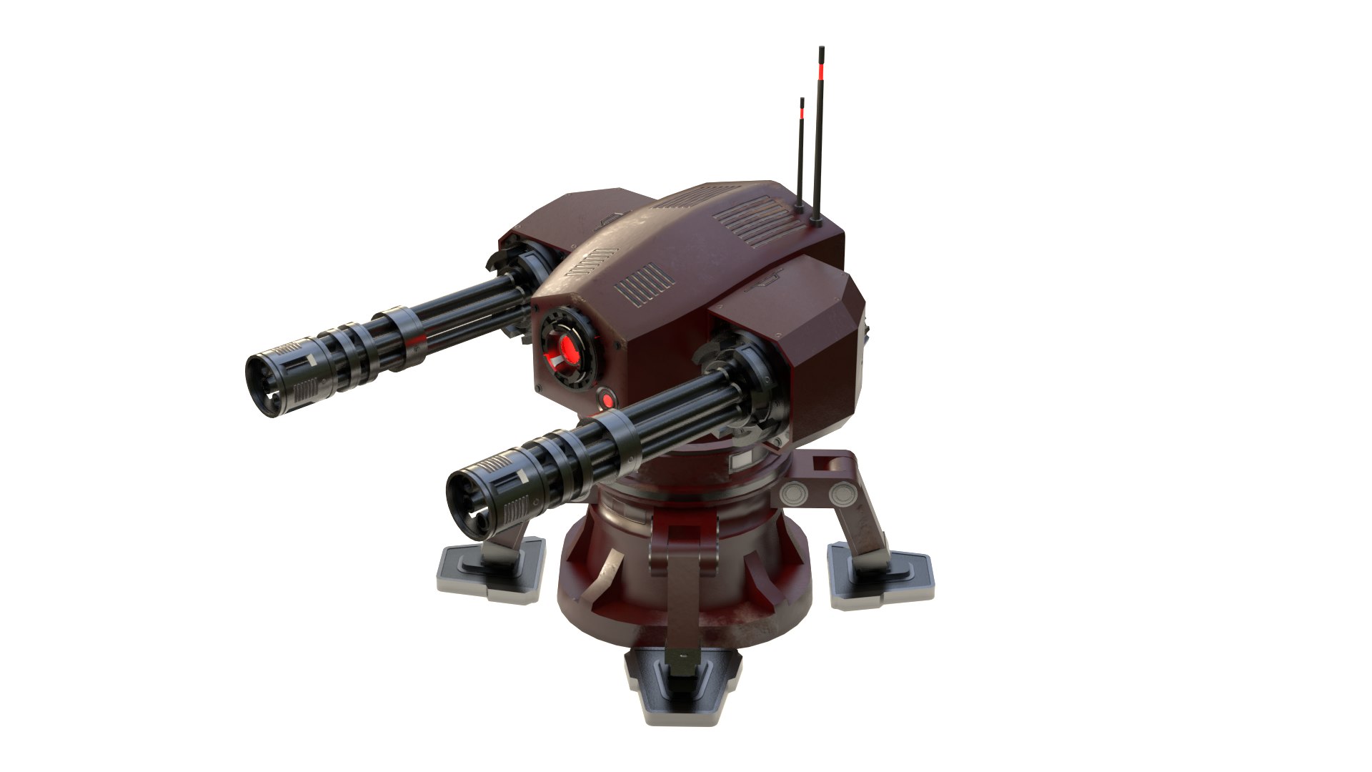 3D Sci-Fi Turret Gun Model - TurboSquid 2008692