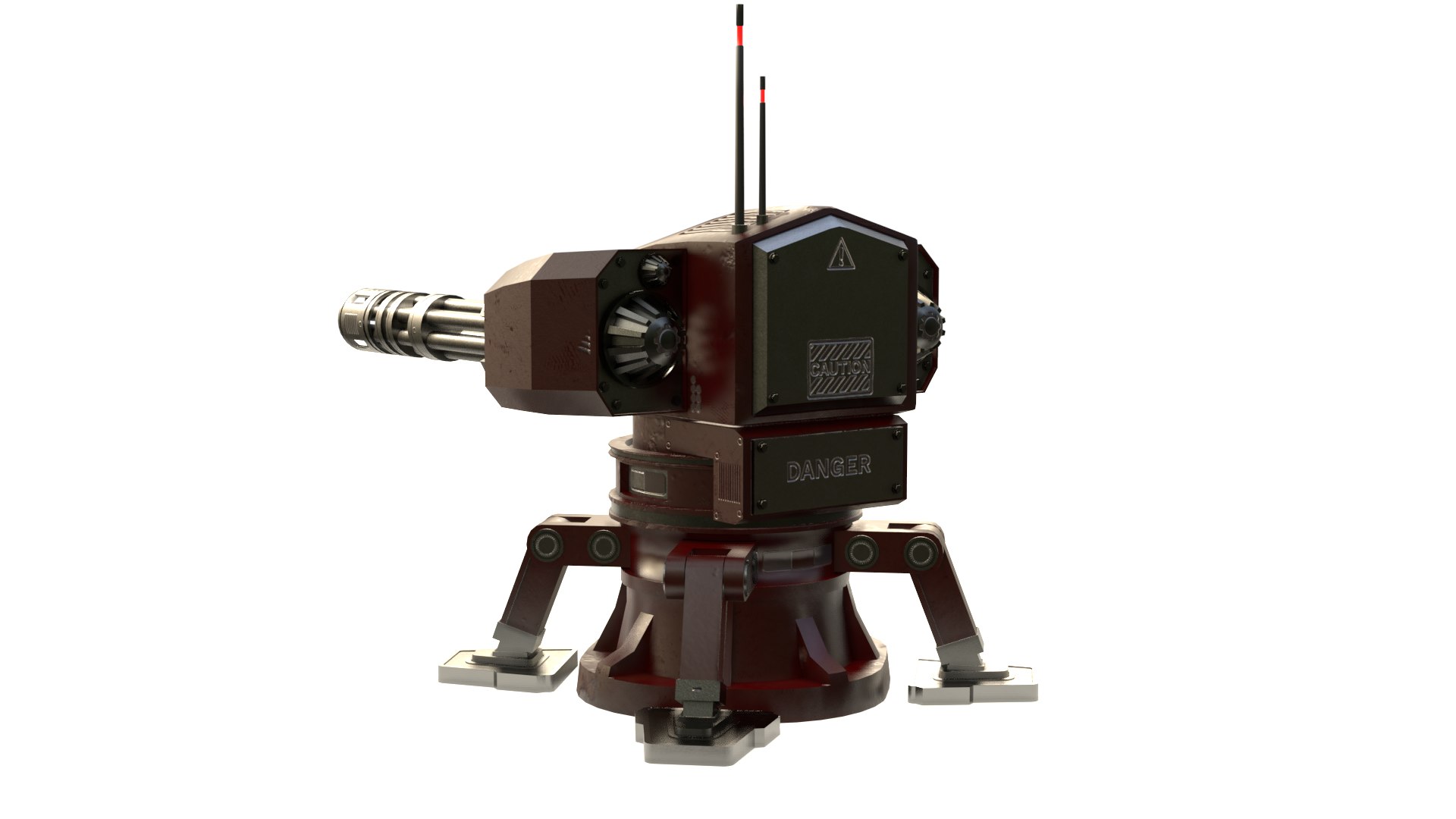 3D Sci-Fi Turret Gun Model - TurboSquid 2008692