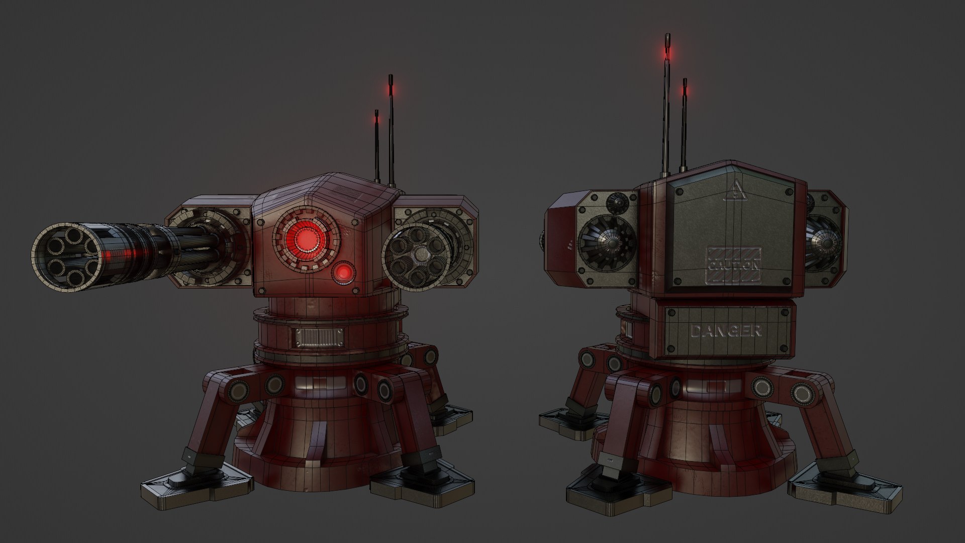 3D Sci-Fi Turret Gun Model - TurboSquid 2008692