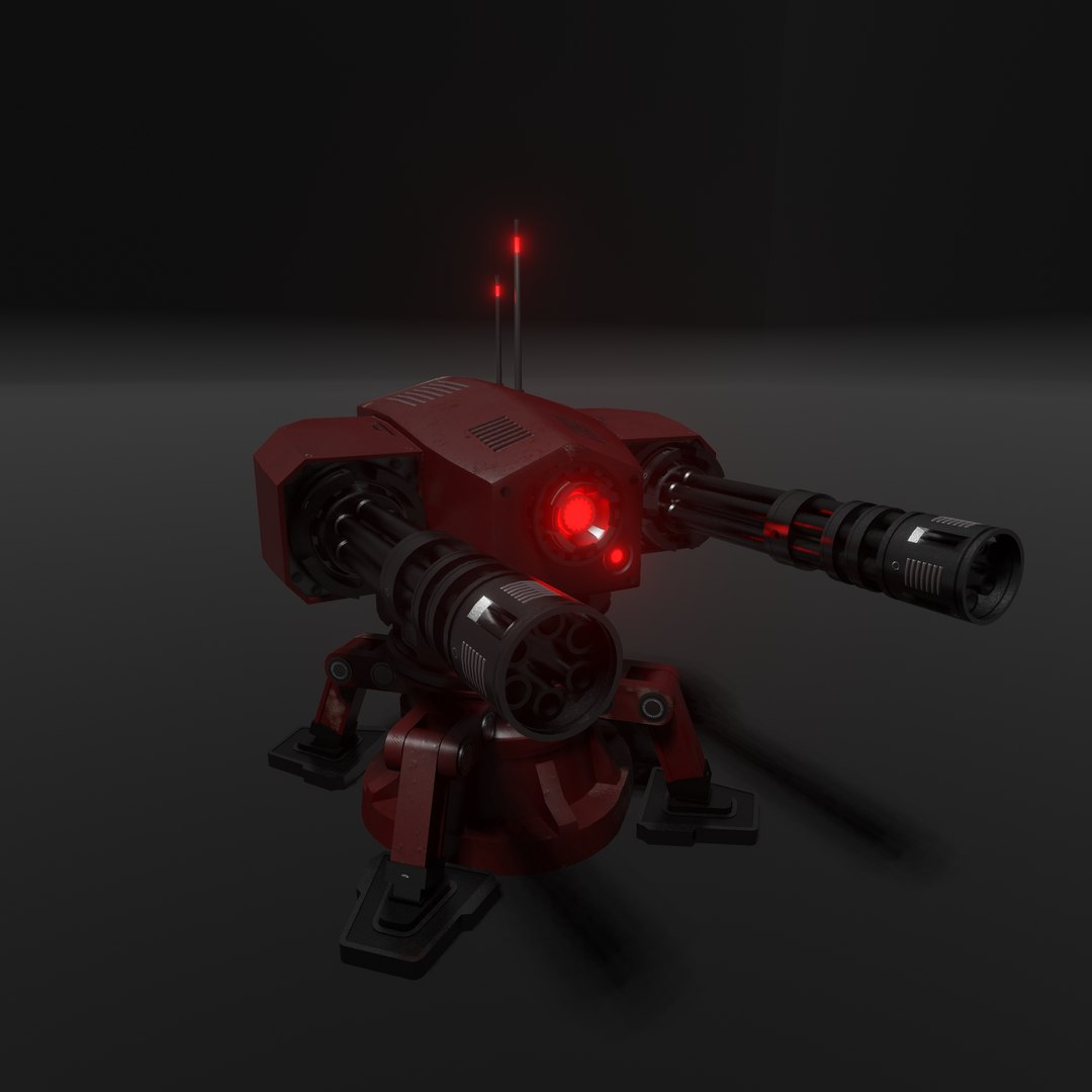 3D Sci-Fi Turret Gun model - TurboSquid 2008692