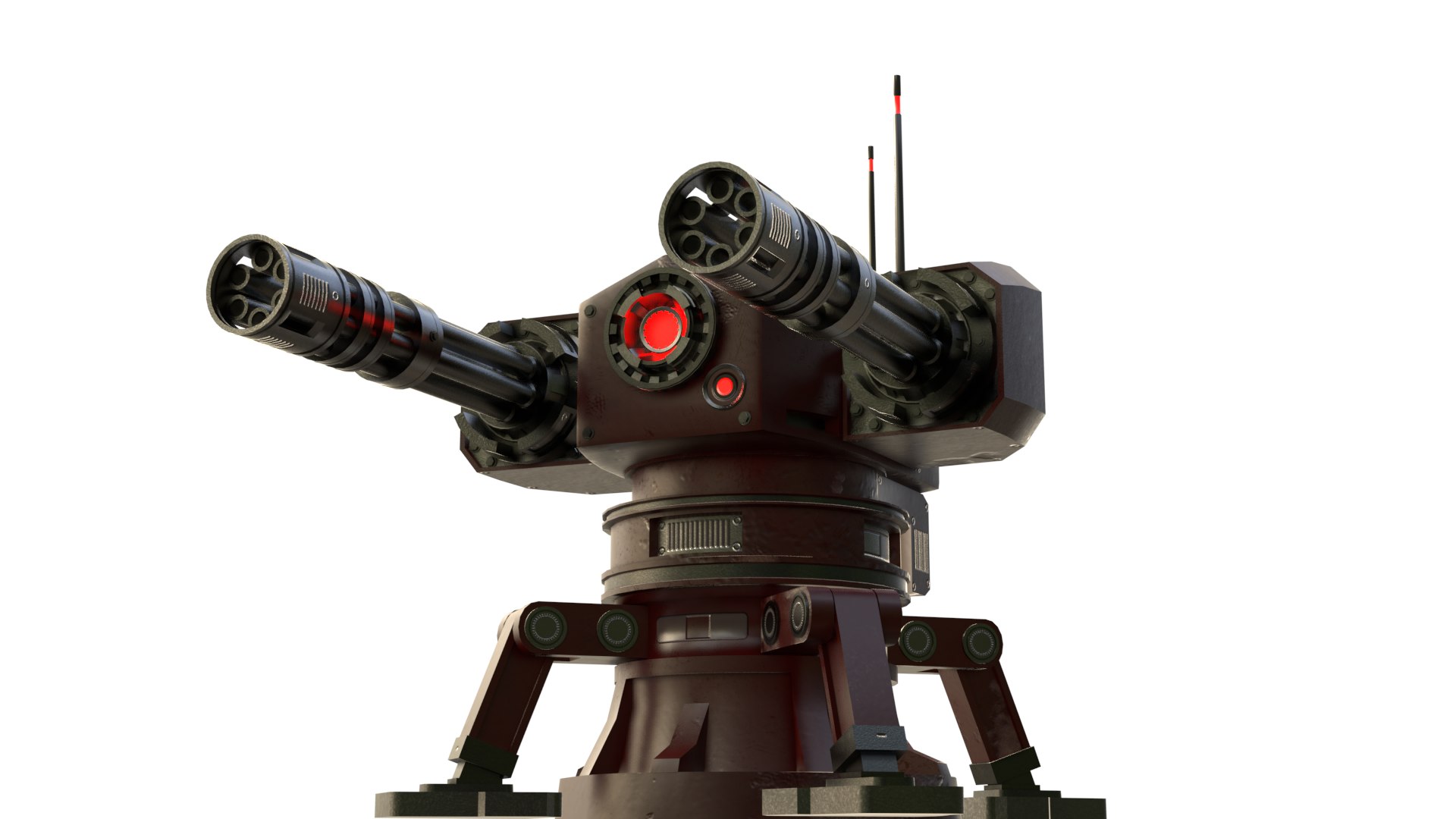 3D Sci-Fi Turret Gun Model - TurboSquid 2008692