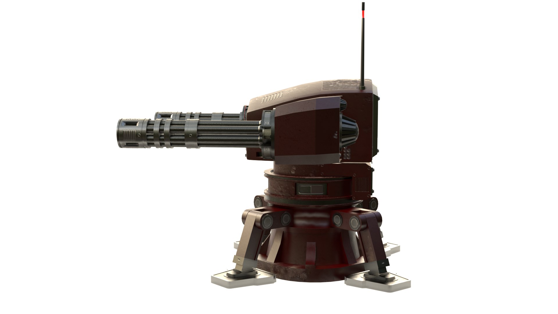3D Sci-Fi Turret Gun Model - TurboSquid 2008692