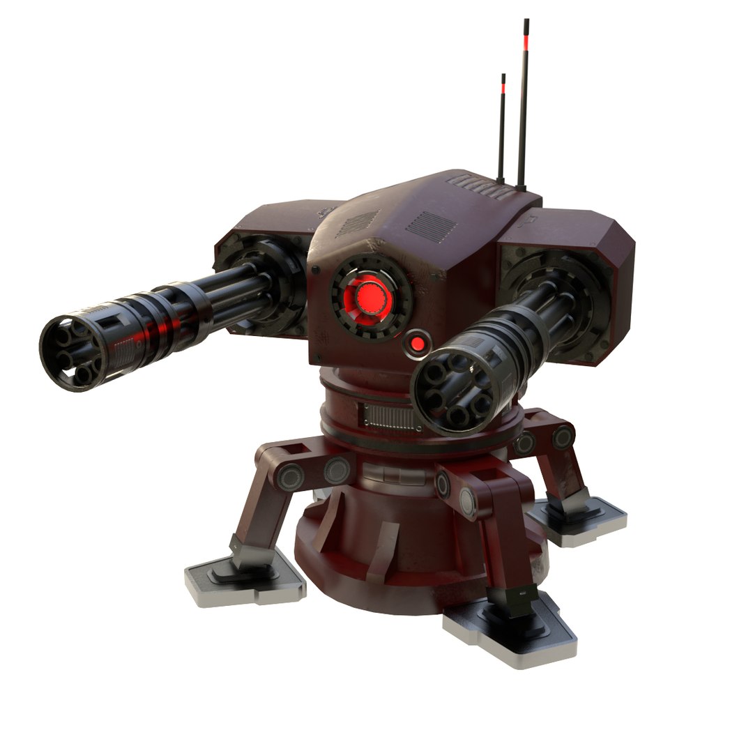 3D Sci-Fi Turret Gun Model - TurboSquid 2008692