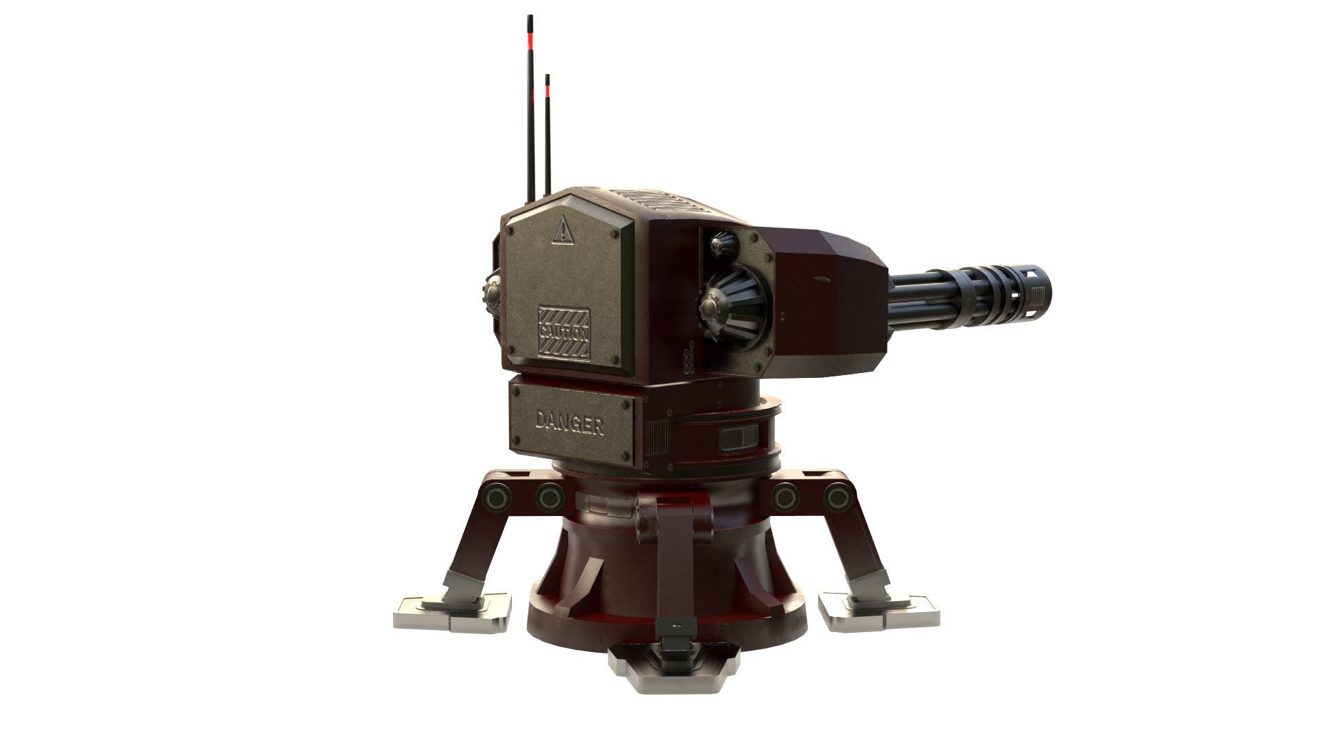 3D Sci-Fi Turret Gun Model - TurboSquid 2008692