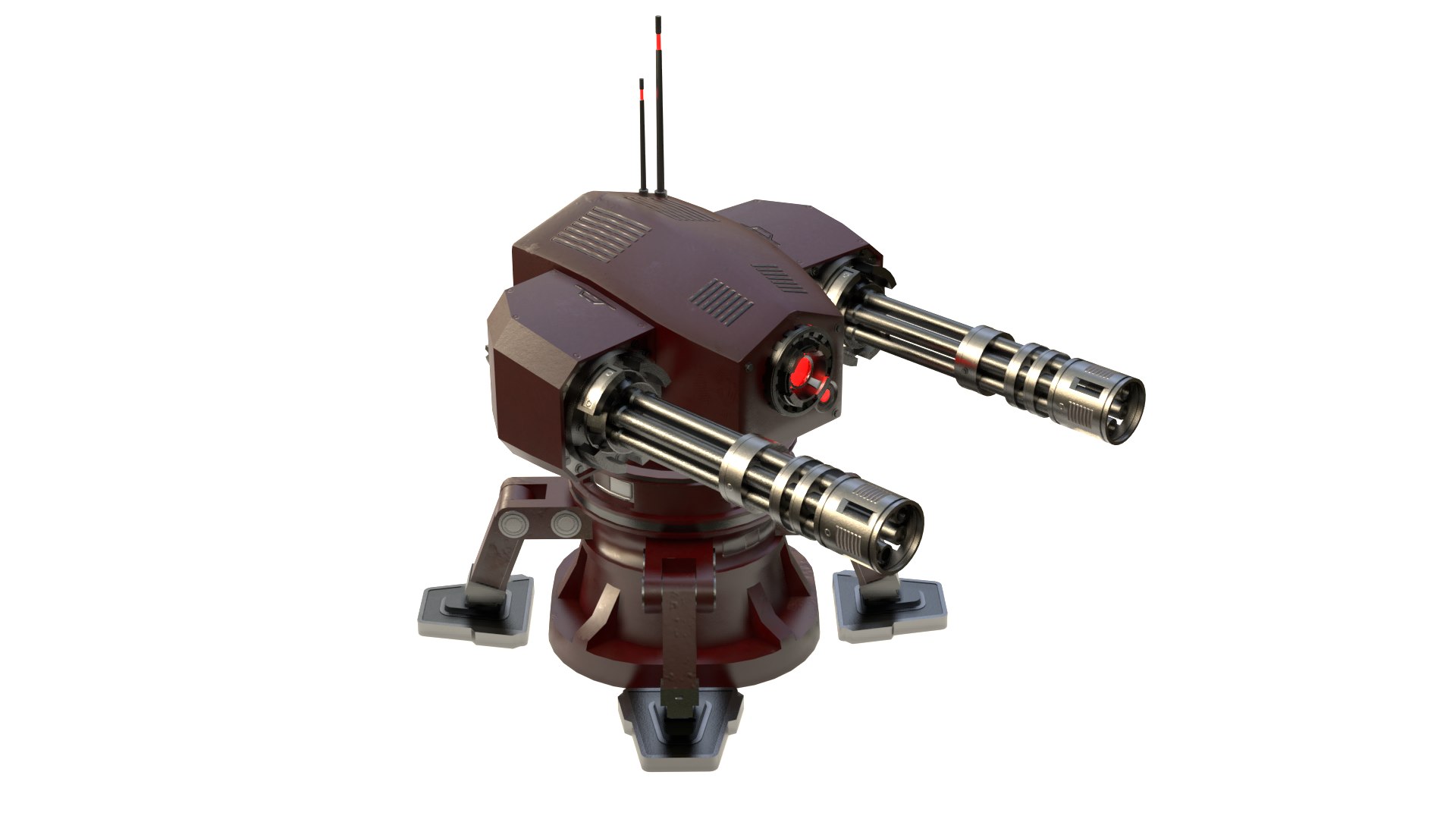 3D Sci-Fi Turret Gun Model - TurboSquid 2008692