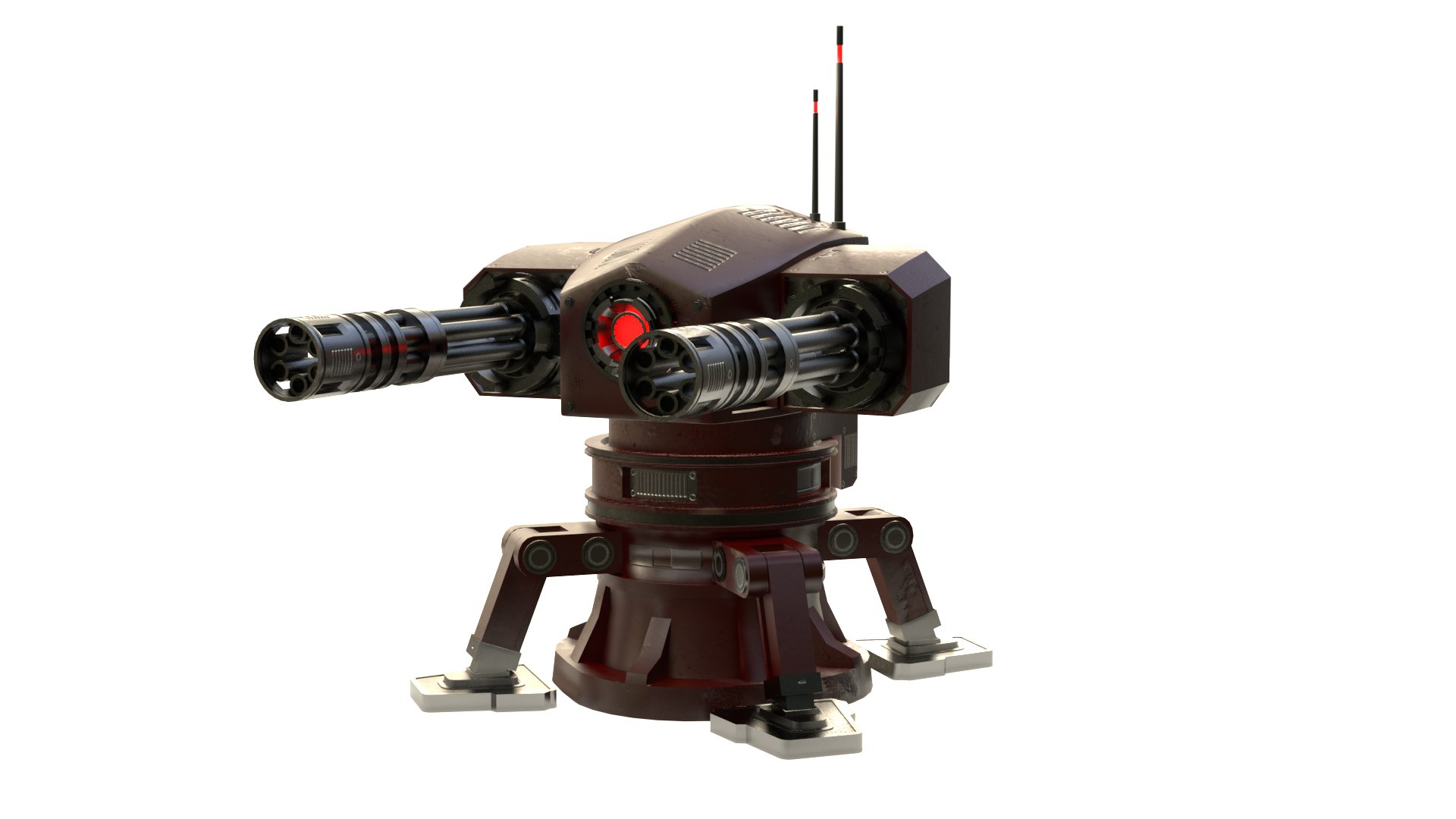 3D Sci-Fi Turret Gun Model - TurboSquid 2008692