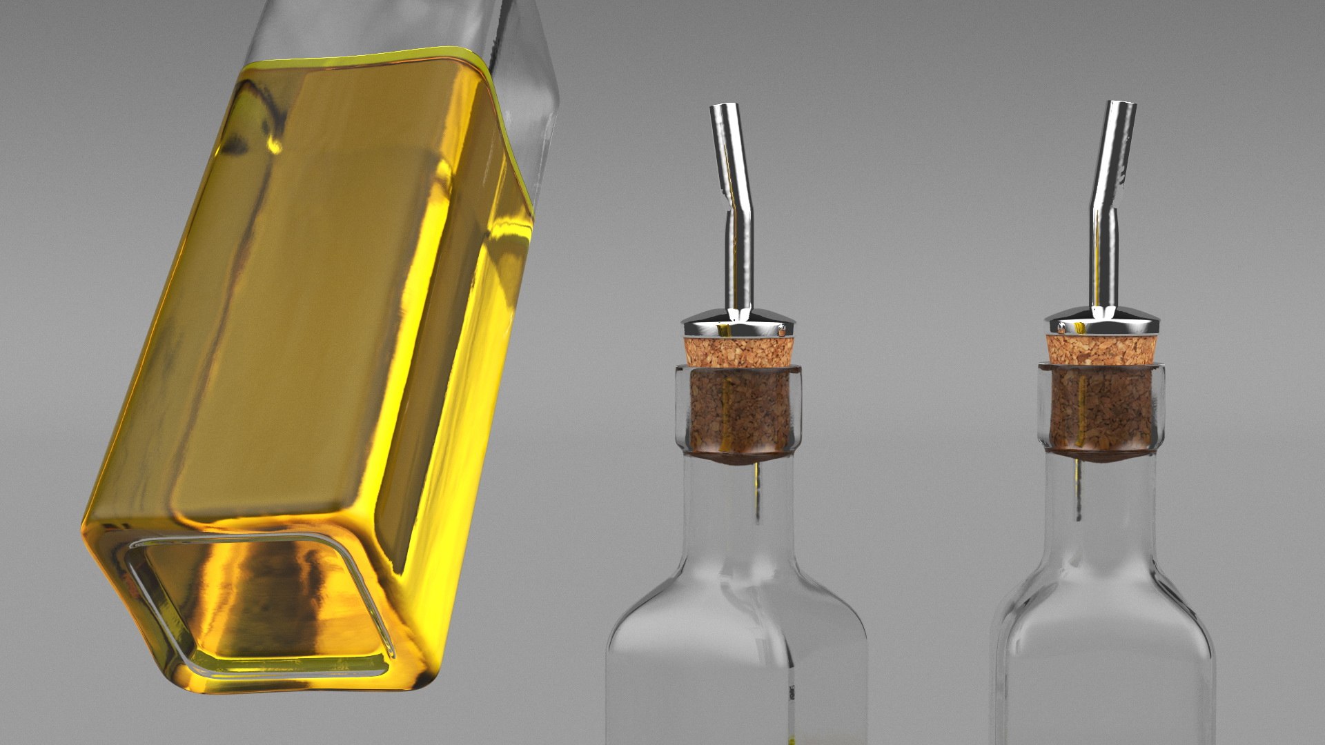 Square Olive Oil Bottle Dispenser 3D Model - TurboSquid 2133335