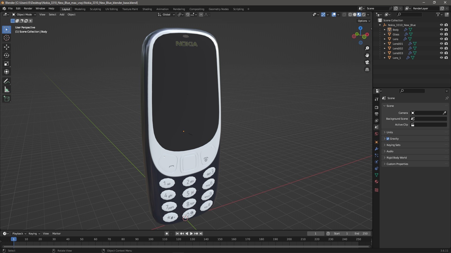3D Nokia 3310 New Blue Model - TurboSquid 2269696